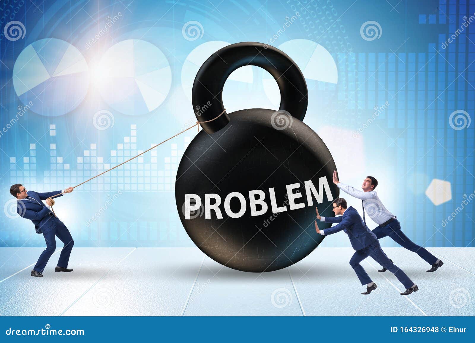 Businessmen Trying To Deal with Difficult Problem Stock Photo - Image ...