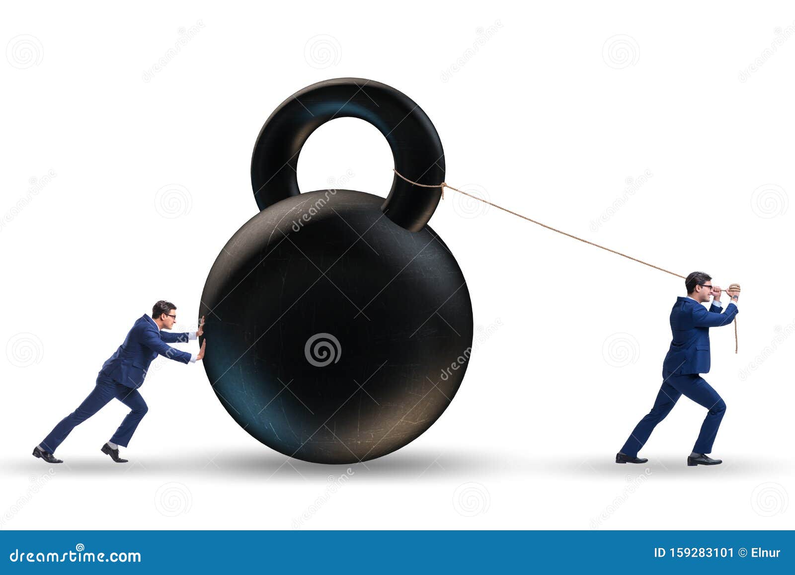 Businessmen Trying To Deal with Difficult Task Stock Image - Image of ...