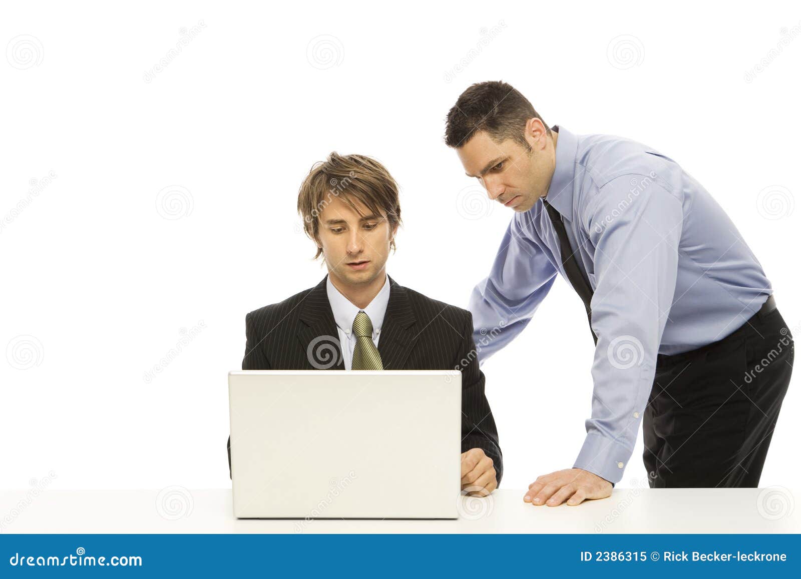 Businessmen use a laptop stock image. Image of ideas, mobile - 2386315