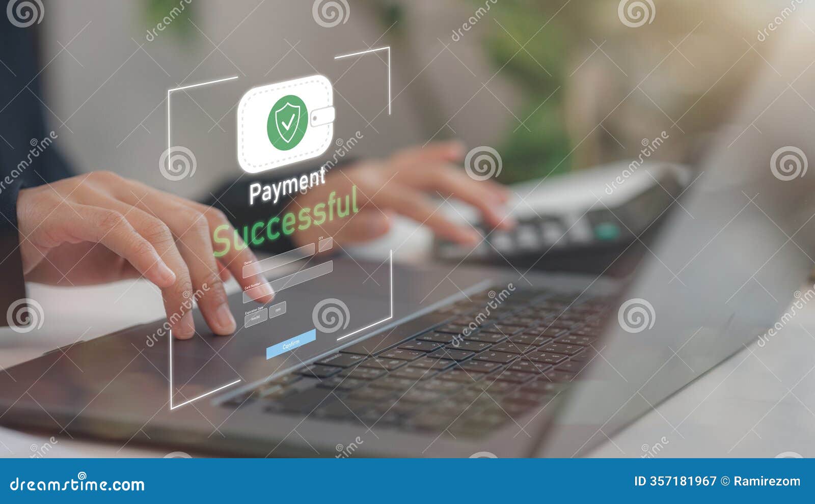 Businessmen Using Laptops for Secure Digital Transaction, Featuring a ...