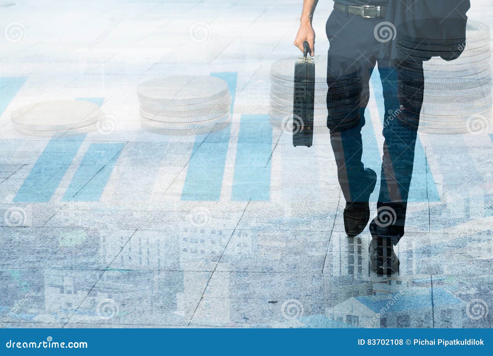 Businessmen Walking To Work in the Morning. Stock Photo - Image of ...
