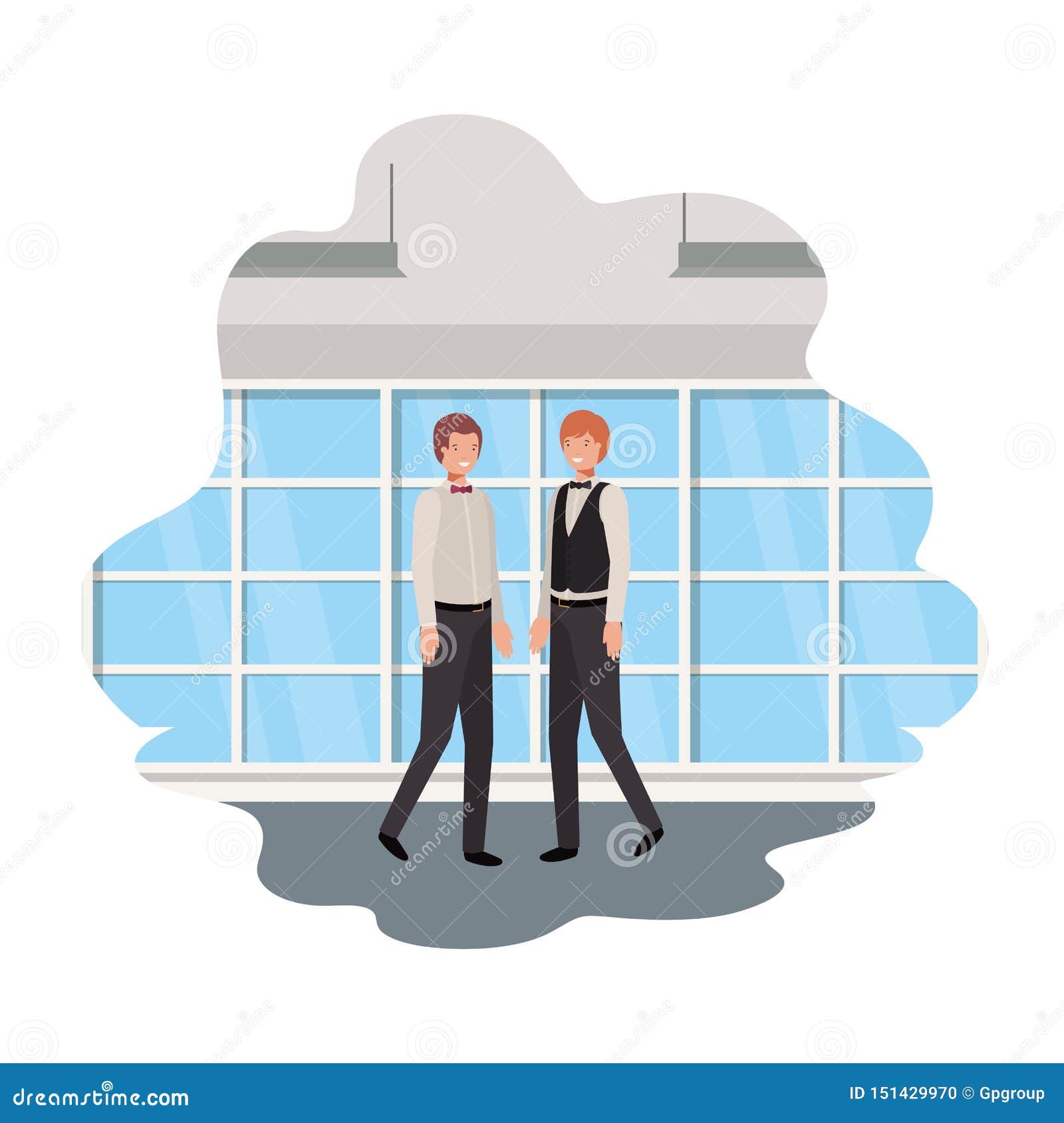 Businessmen with Wall and Windows Avatar Character Stock Vector ...