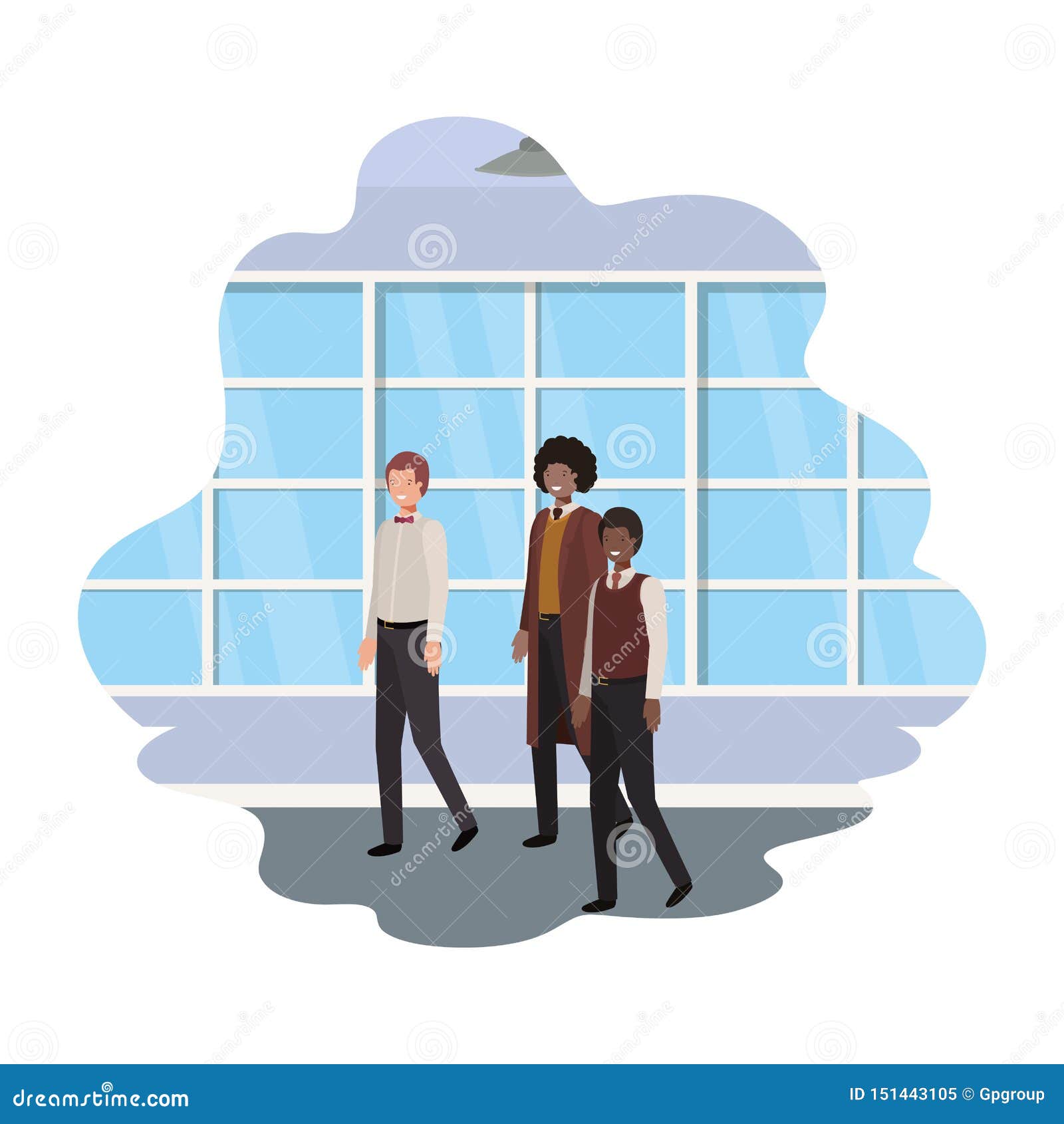 Businessmen with Wall and Windows Avatar Character Stock Vector ...