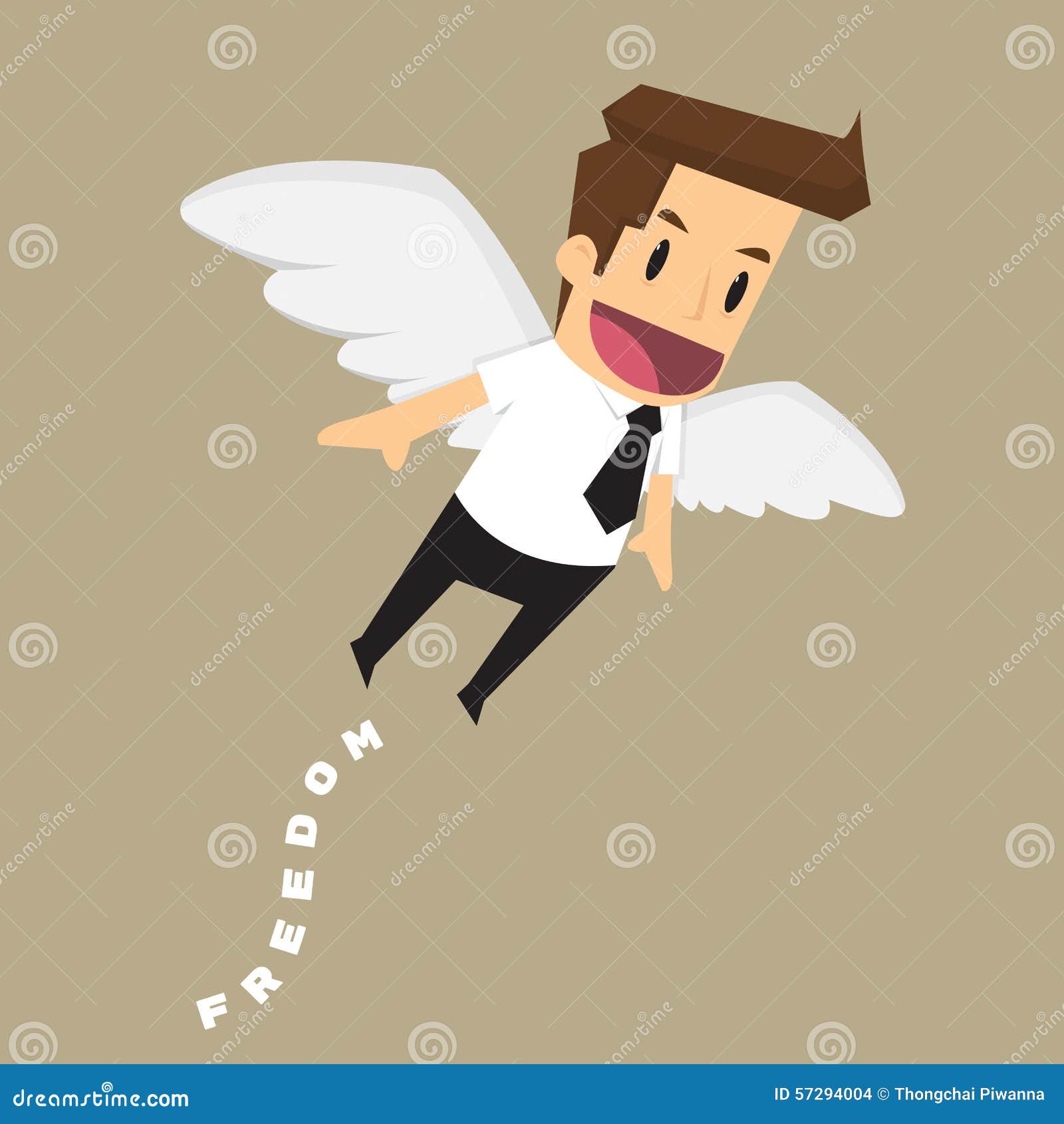 Businessmen Who Have the Freedom of Work, Money, Ideas Stock Vector ...