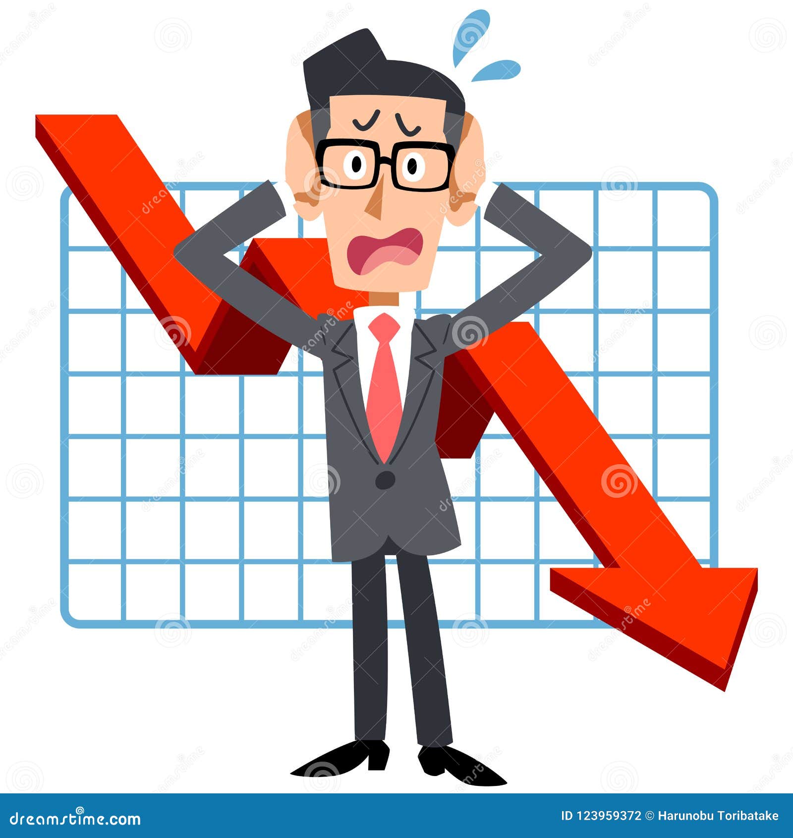 Businessmen Who are Struggling with Poor Performance Stock Vector ...