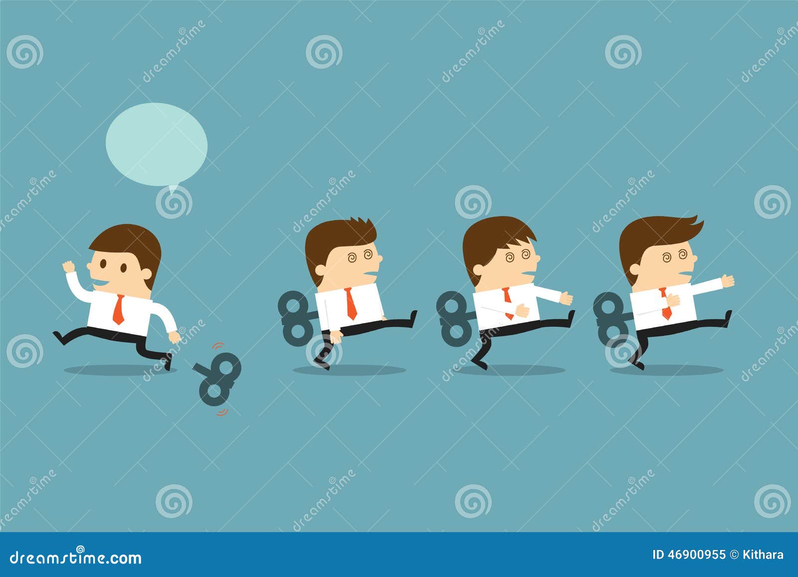 Businessmen with Wind-up Key Stock Vector - Illustration of people ...