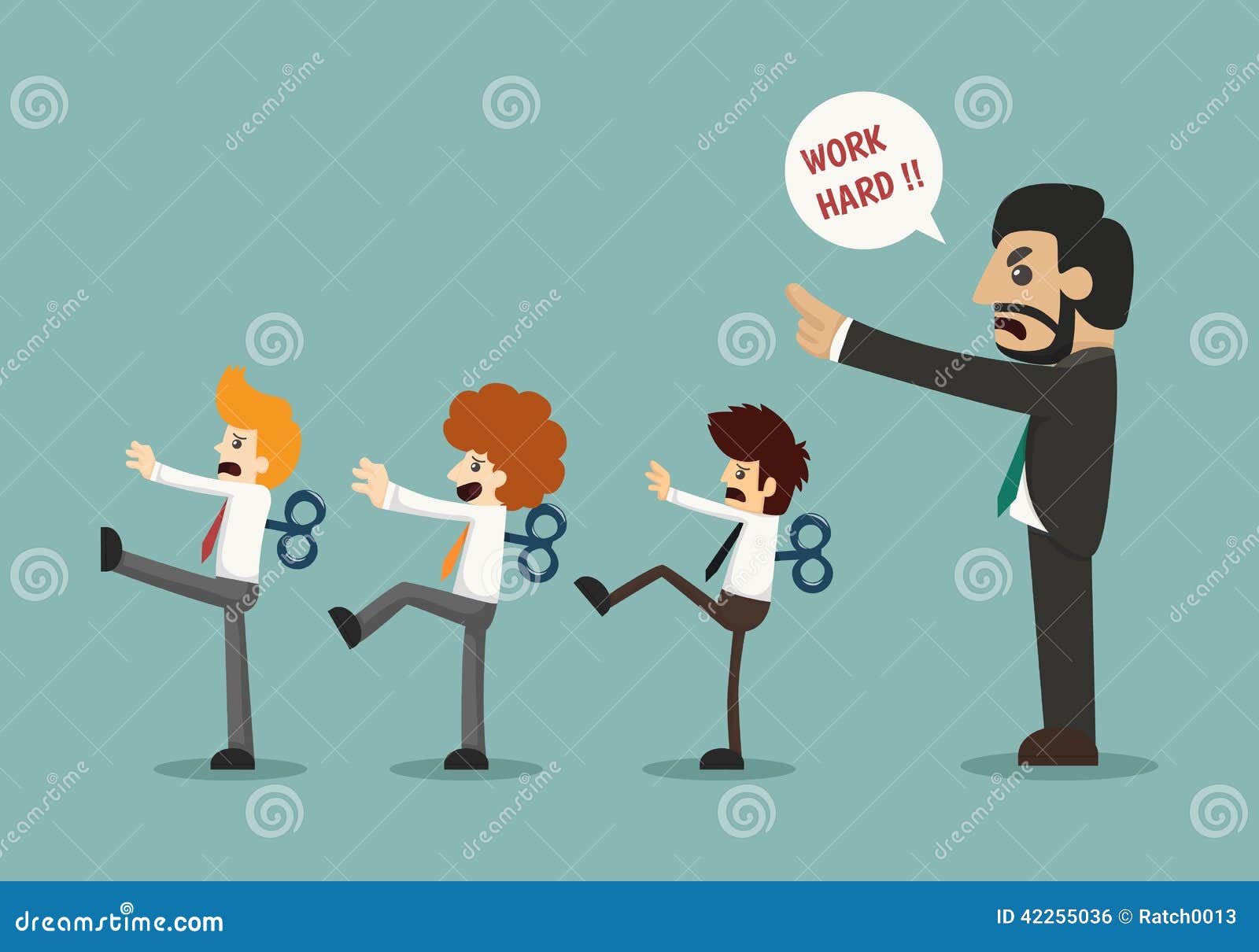 Businessmen with Wind-up Key Stock Vector - Illustration of financial ...