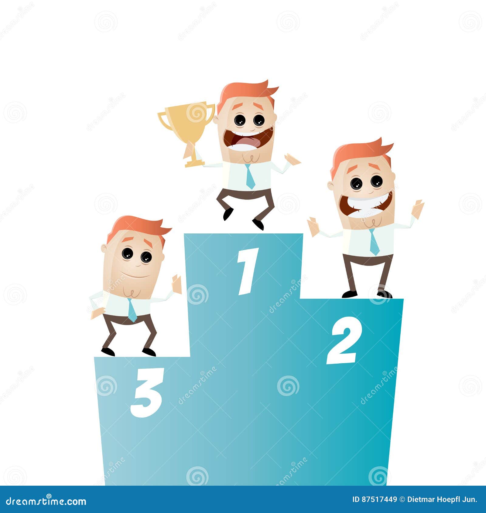 Businessmen on Winners Podium Stock Vector - Illustration of cartoon ...