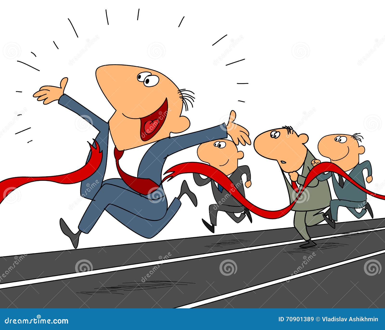 Businessmen wins the race stock vector. Illustration of person - 70901389