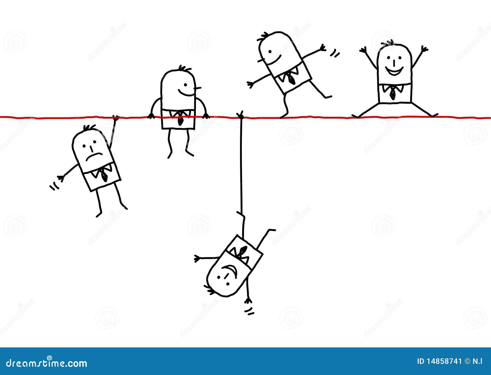 Businessmen on a wire stock vector. Illustration of businessmen - 14858741