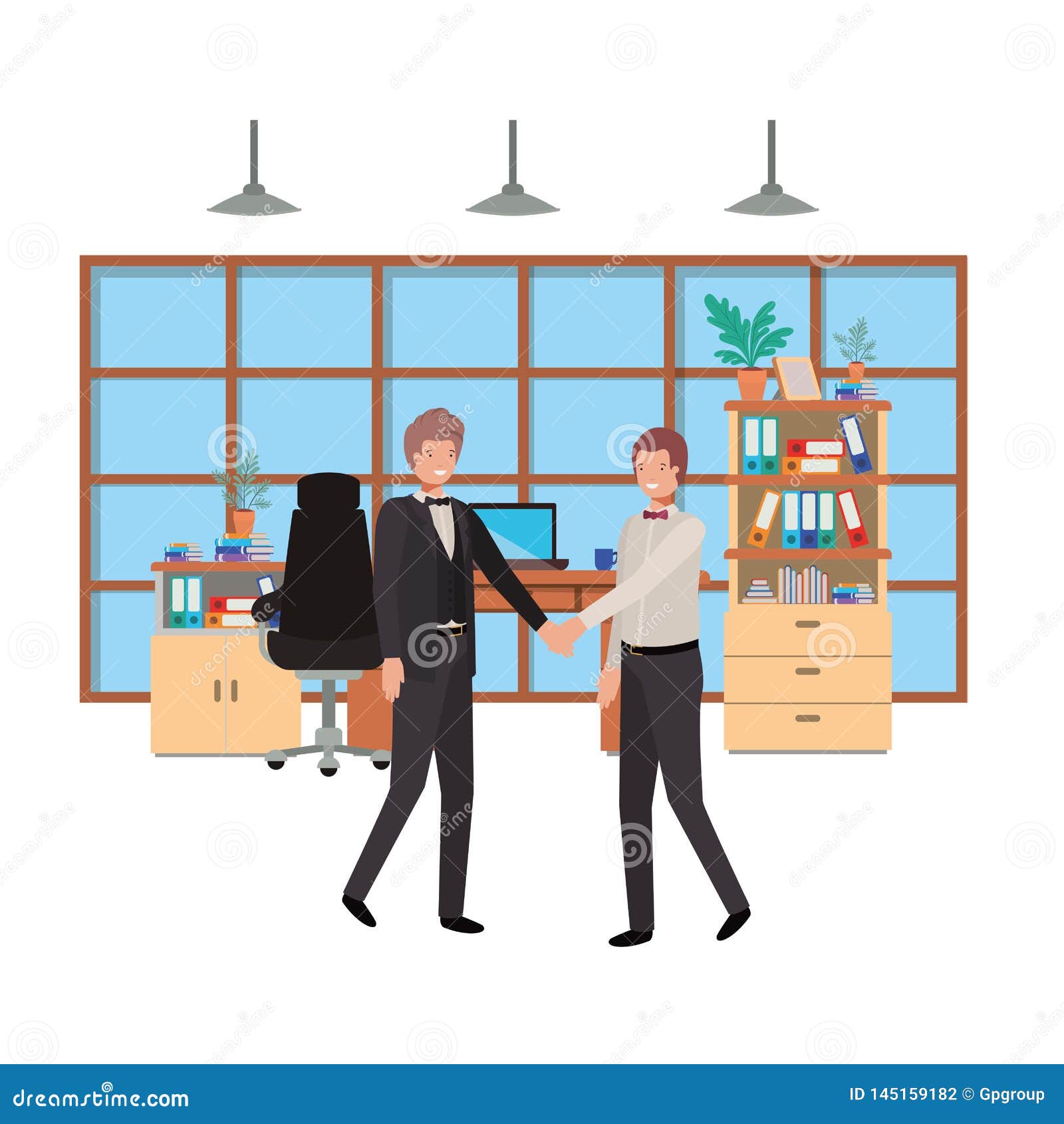 Businessmen in the Work Office Avatar Character Stock Vector ...