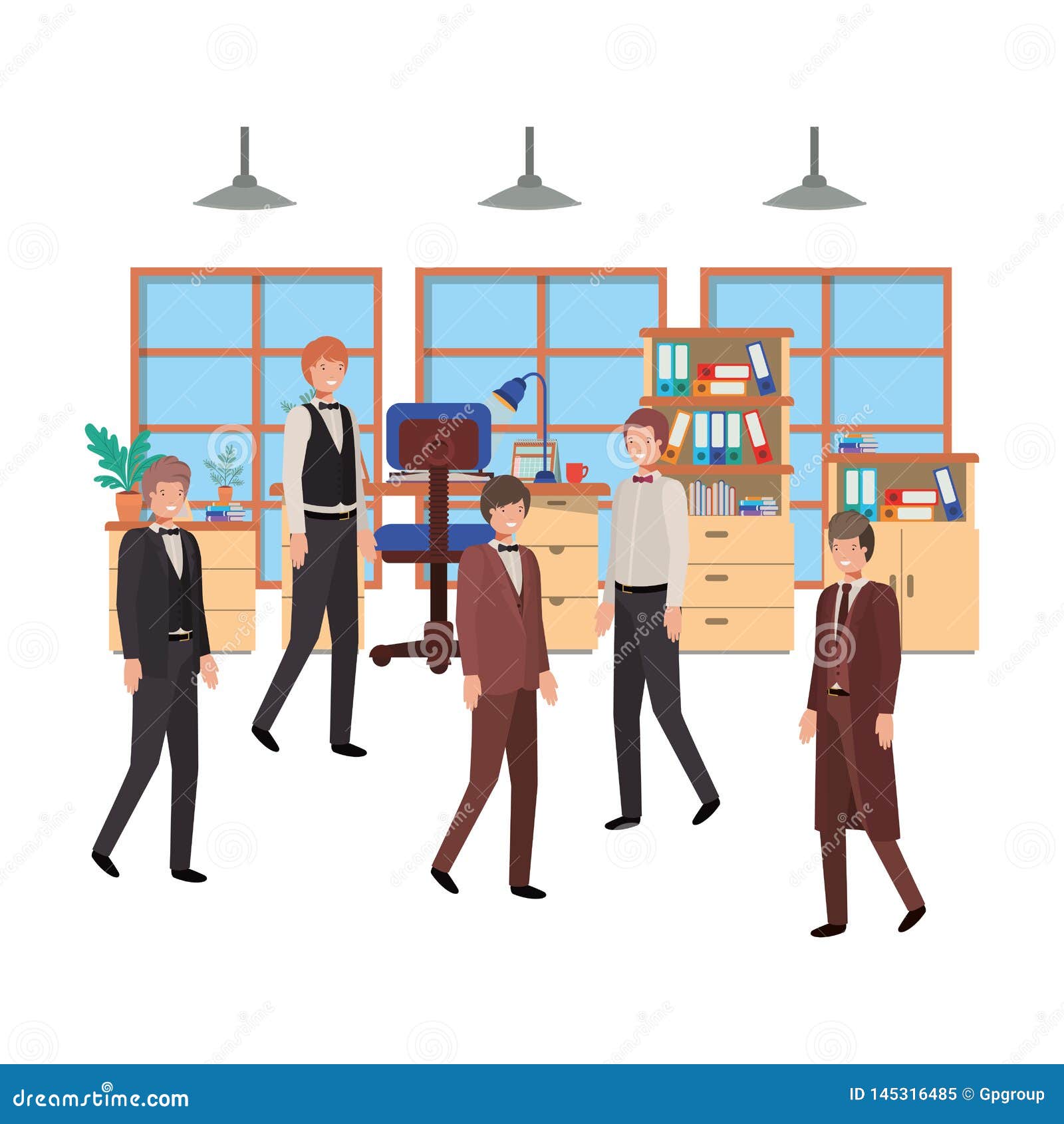 Businessmen in the Work Office Avatar Character Stock Vector ...