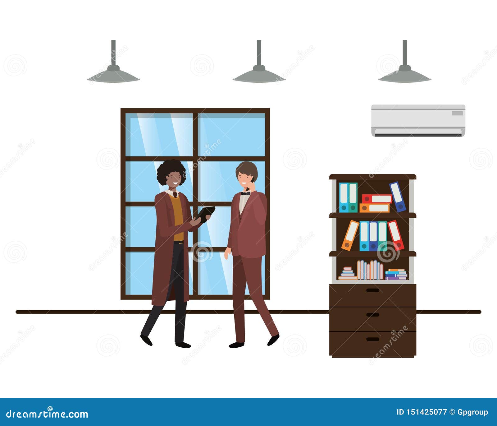 Businessmen in the Work Office Avatar Character Stock Vector ...