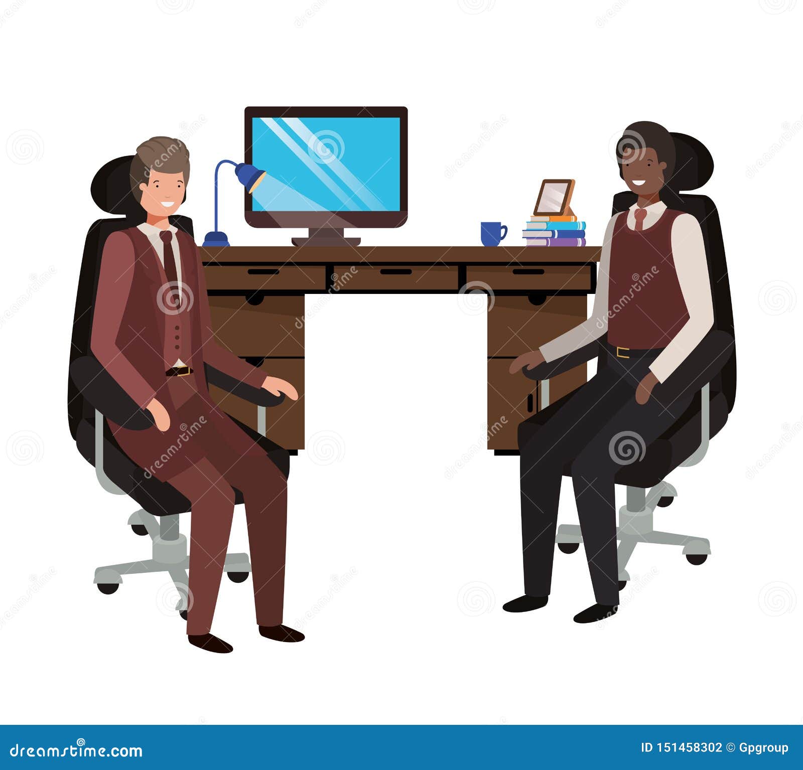 Businessmen in the Work Office Avatar Character Stock Vector ...