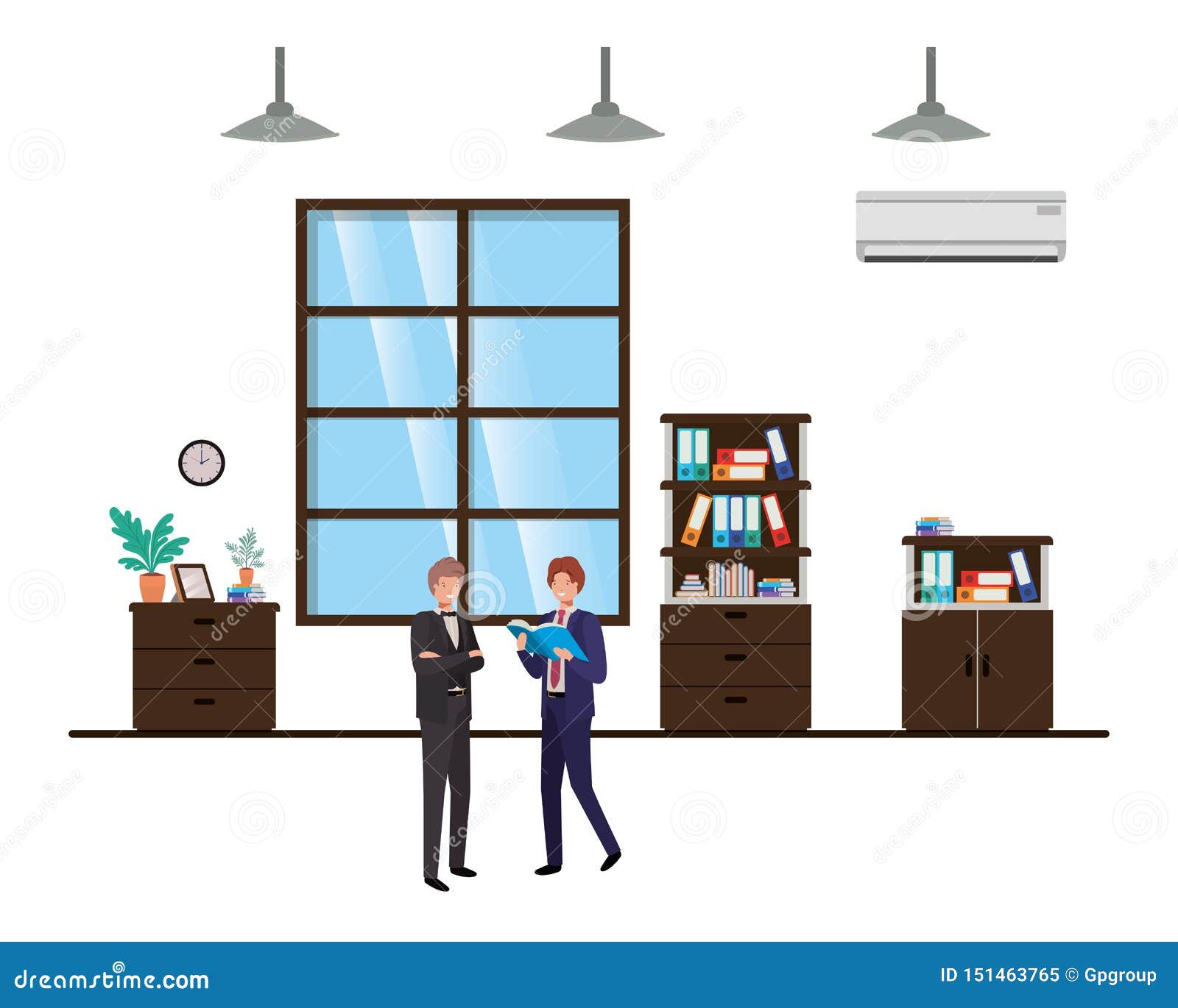 Businessmen in the Work Office Avatar Character Stock Vector ...