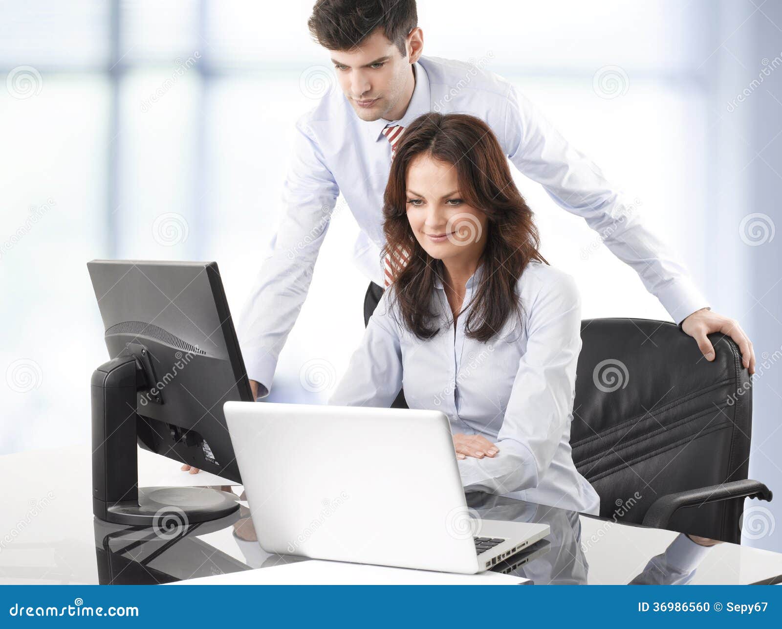 Businessmen Working with His Colleague Stock Photo - Image of finance ...