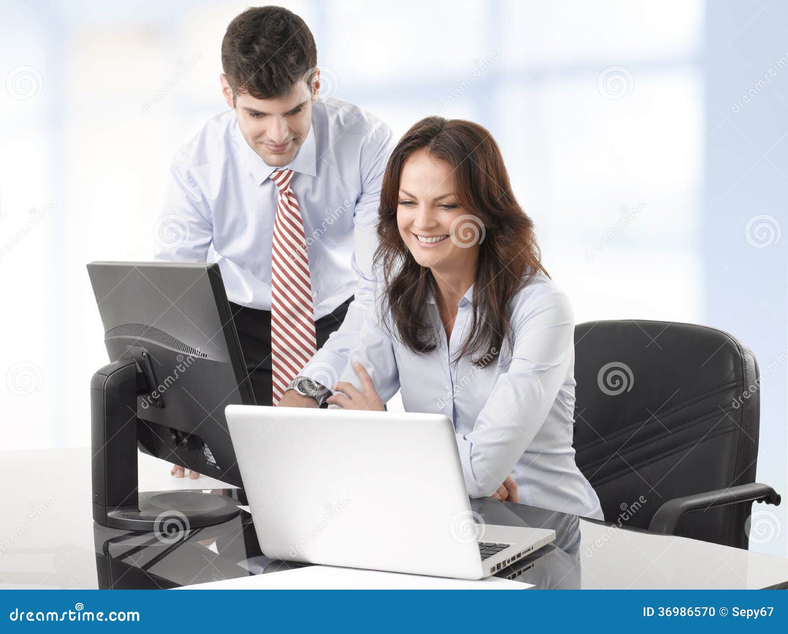 Businessmen Working with His Colleague Stock Photo - Image of email ...