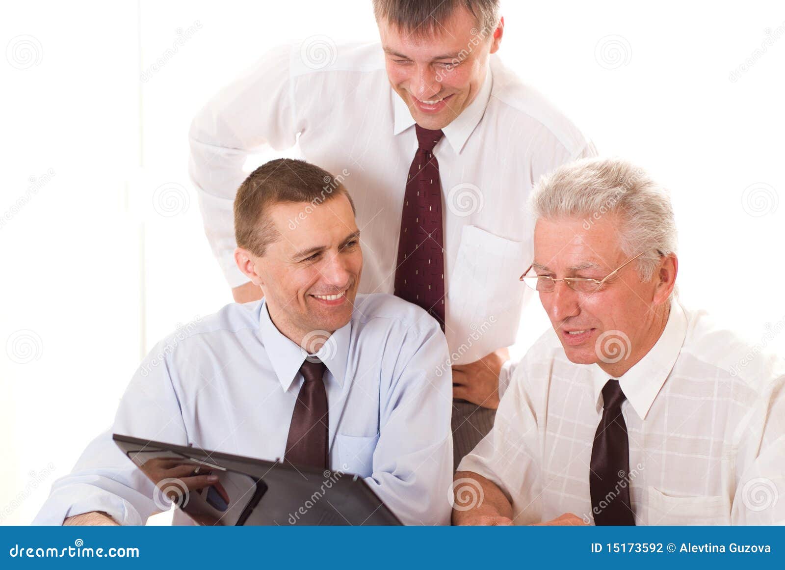 Businessmen Working on a White Background Stock Photo - Image of ...