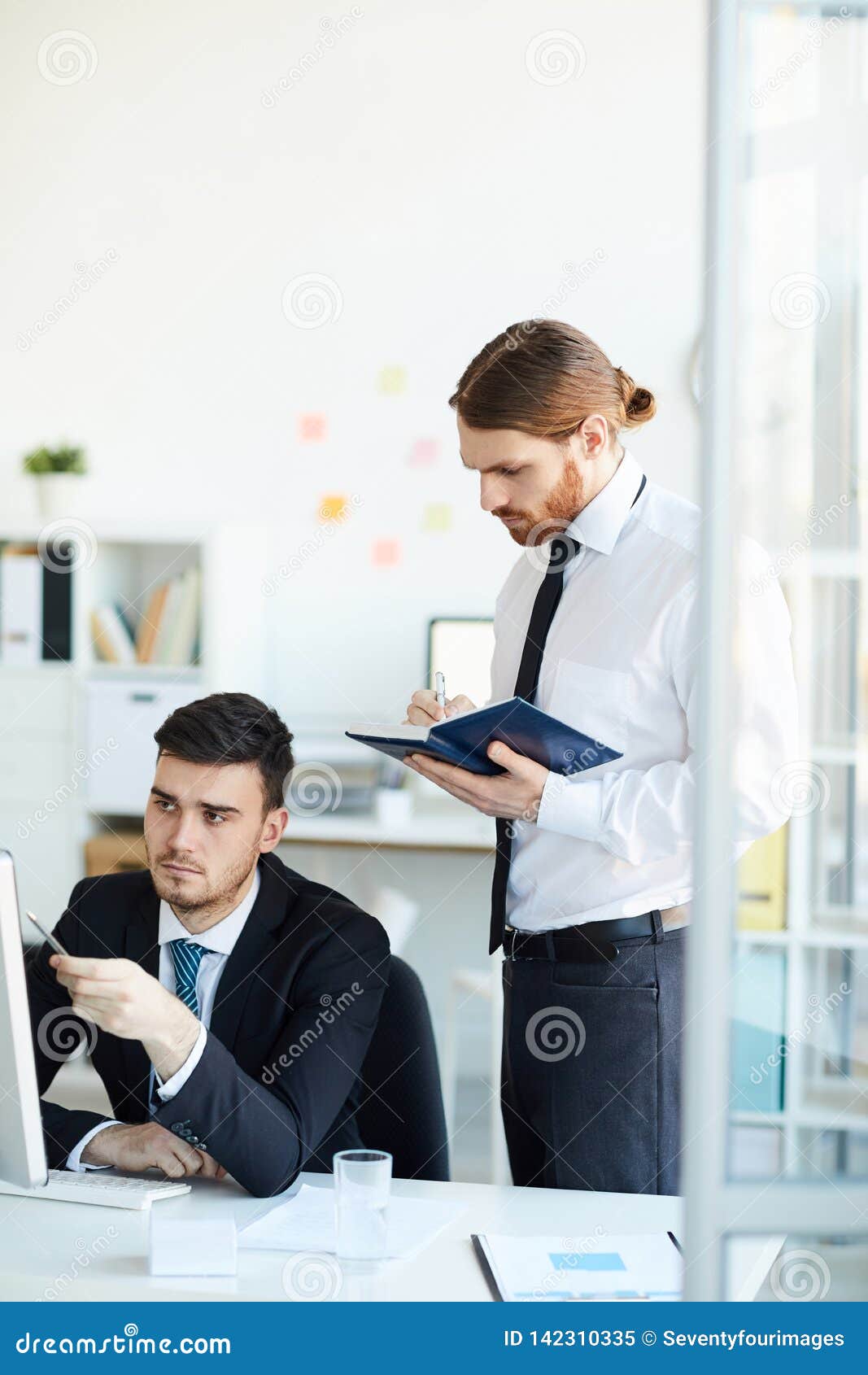 Businessmen working stock image. Image of office, broker - 142310335