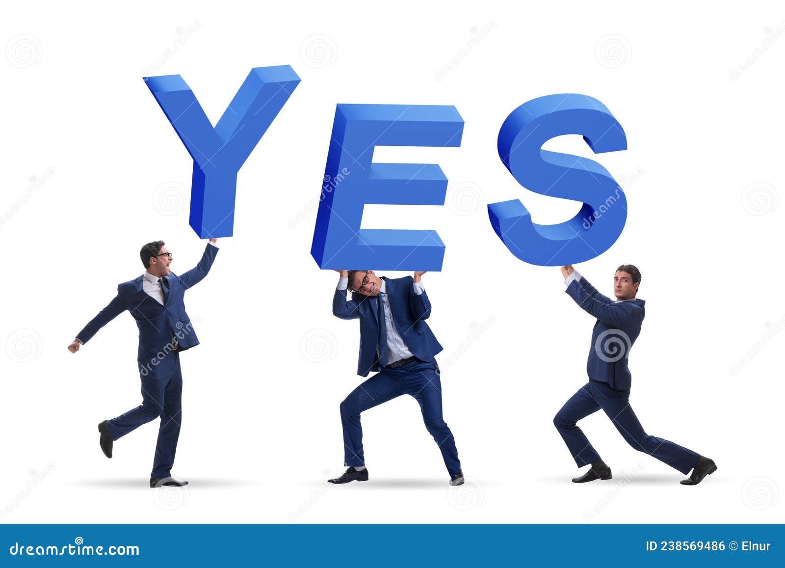 Businessmen in the Yes Positive Answer Stock Photo - Image of consent ...