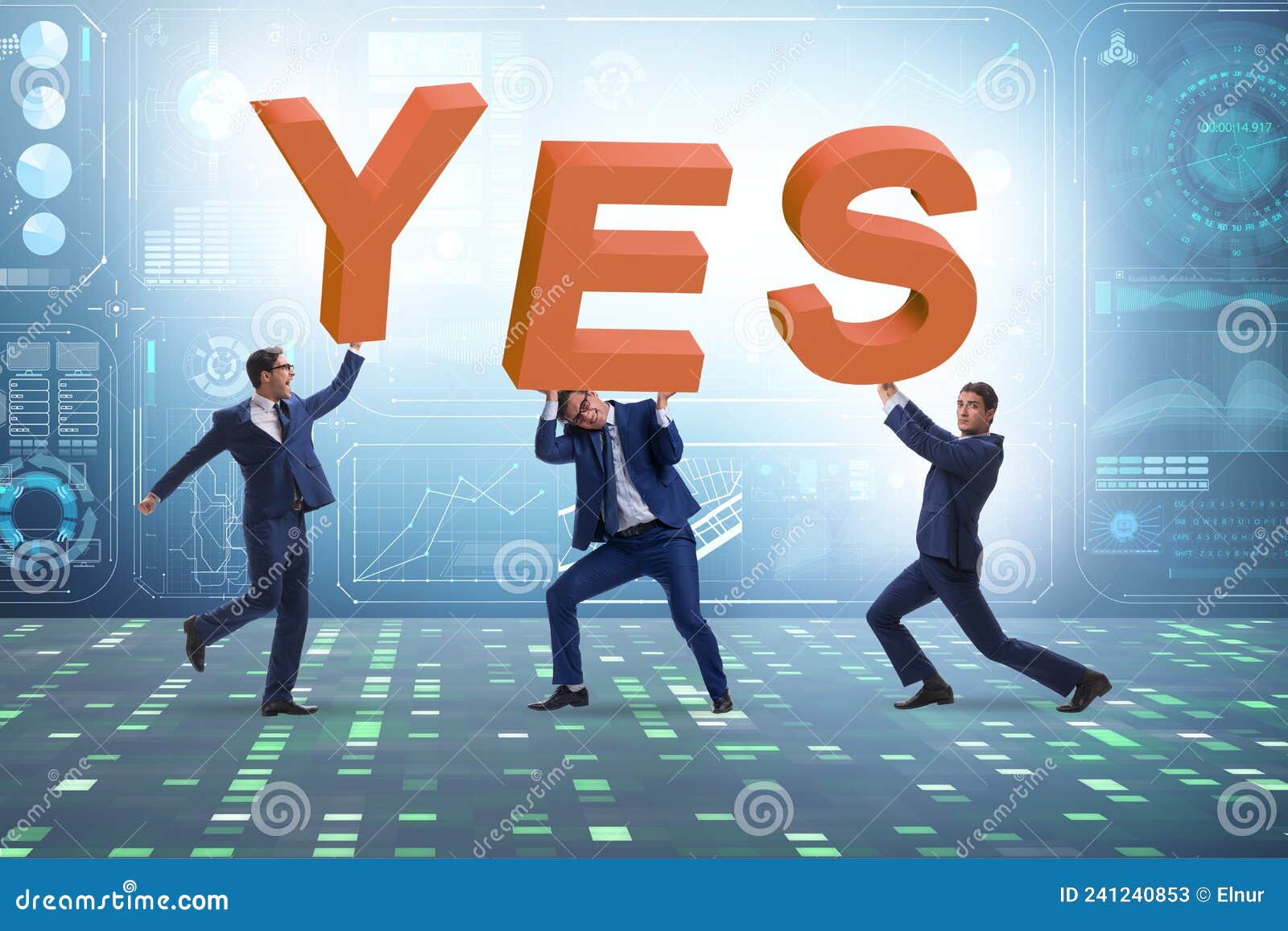 Businessmen in the Yes Positive Answer Stock Image - Image of corporate ...