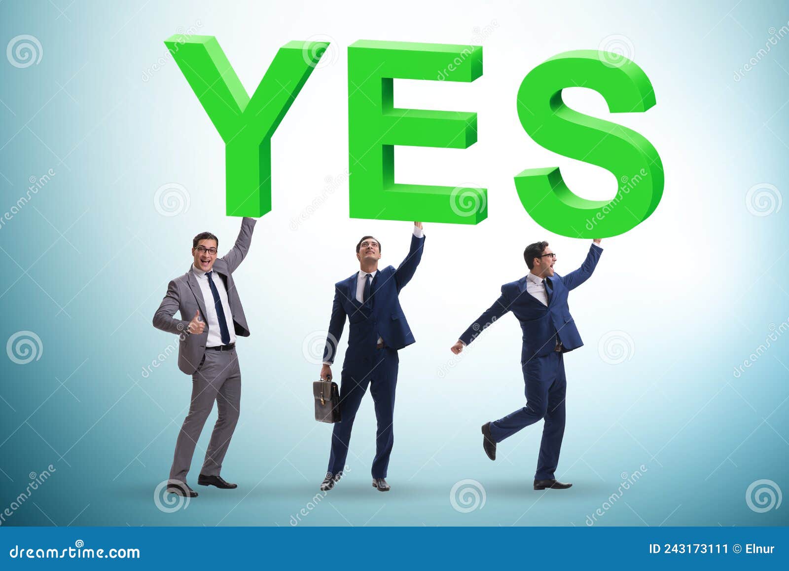 Businessmen in the Yes Positive Answer Stock Image - Image of ...