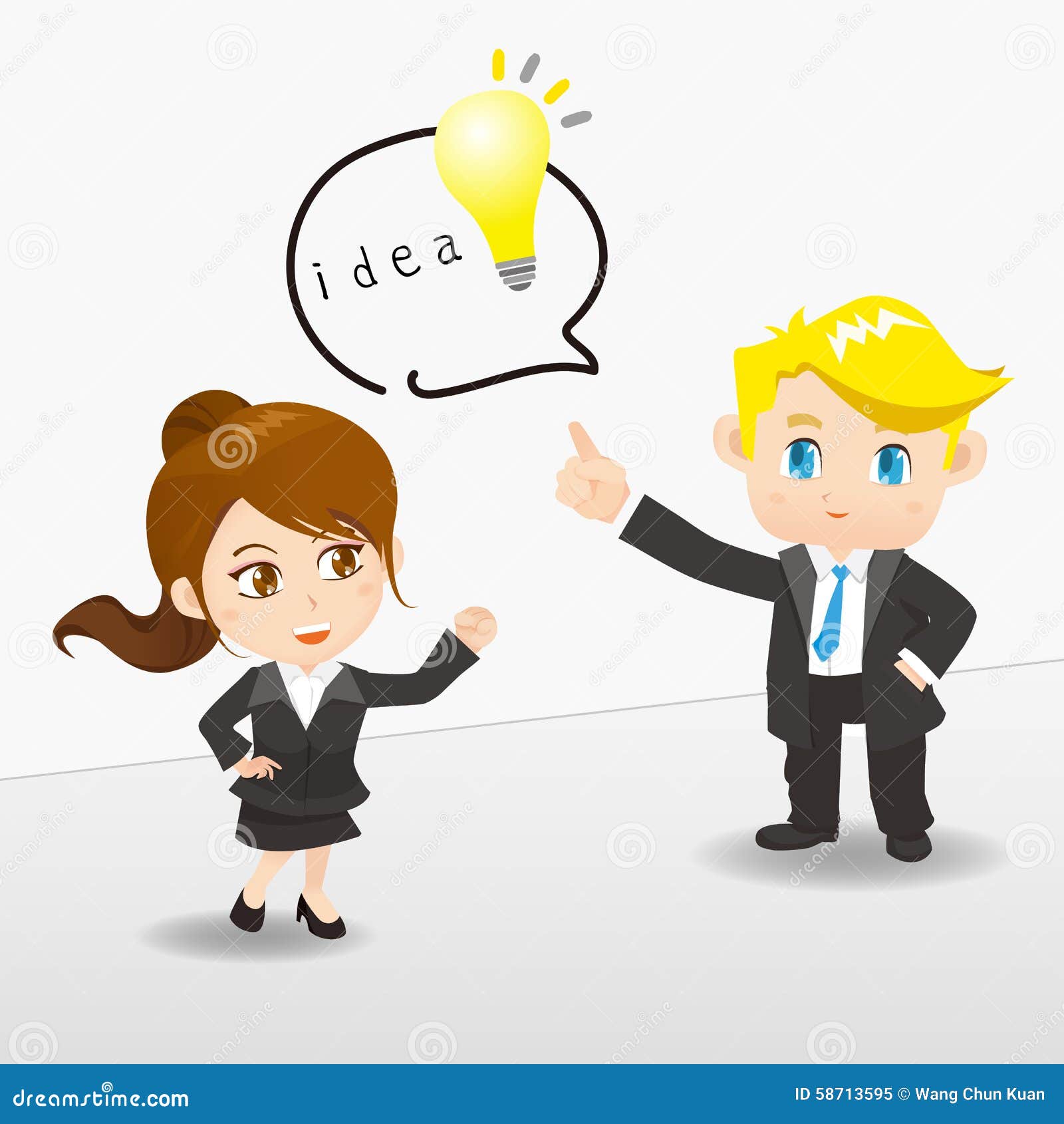 Businesspeople brainstorm stock vector. Illustration of inspiration ...