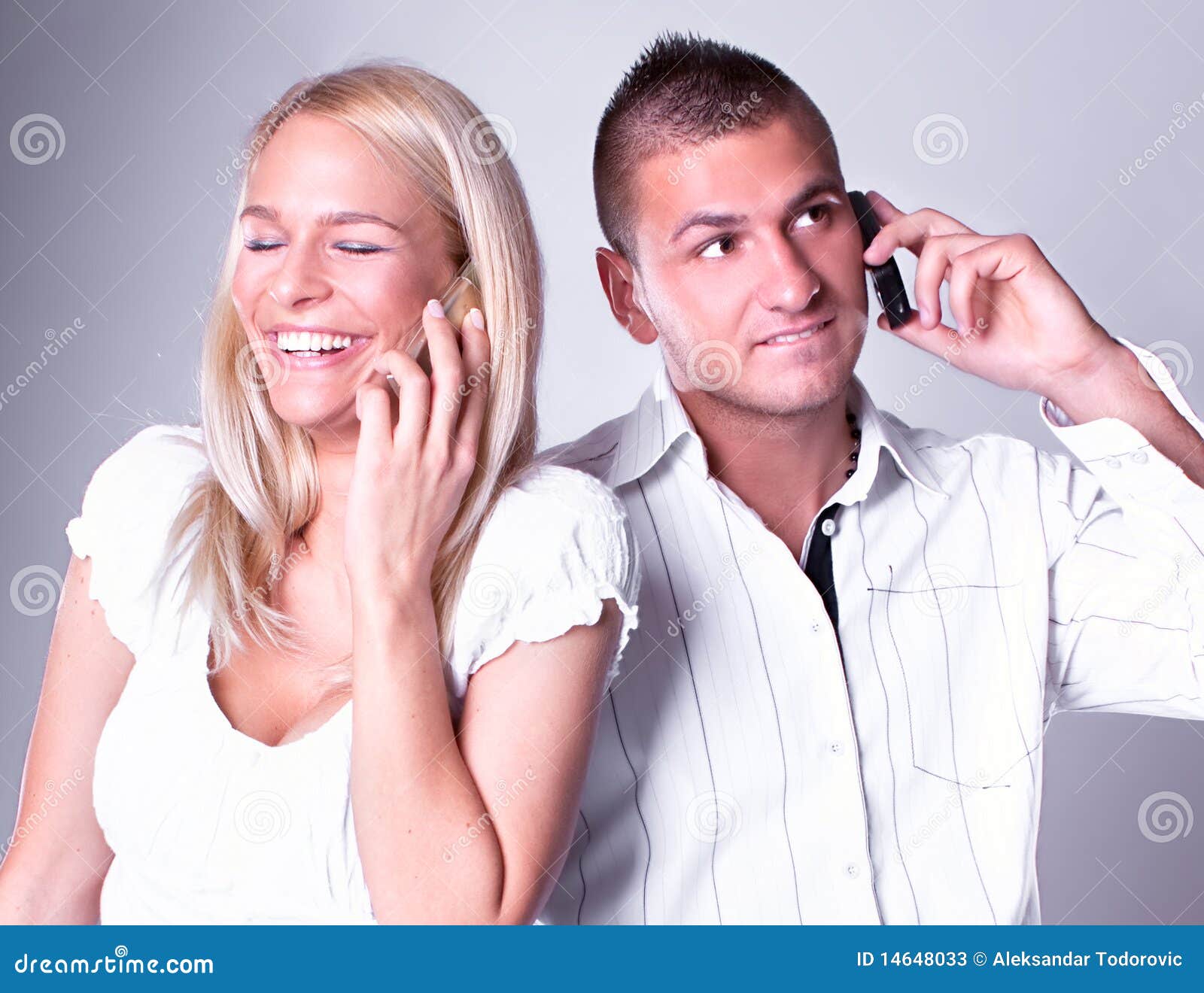 Businesspeople are Calling on Mobiles Stock Image - Image of attractive ...