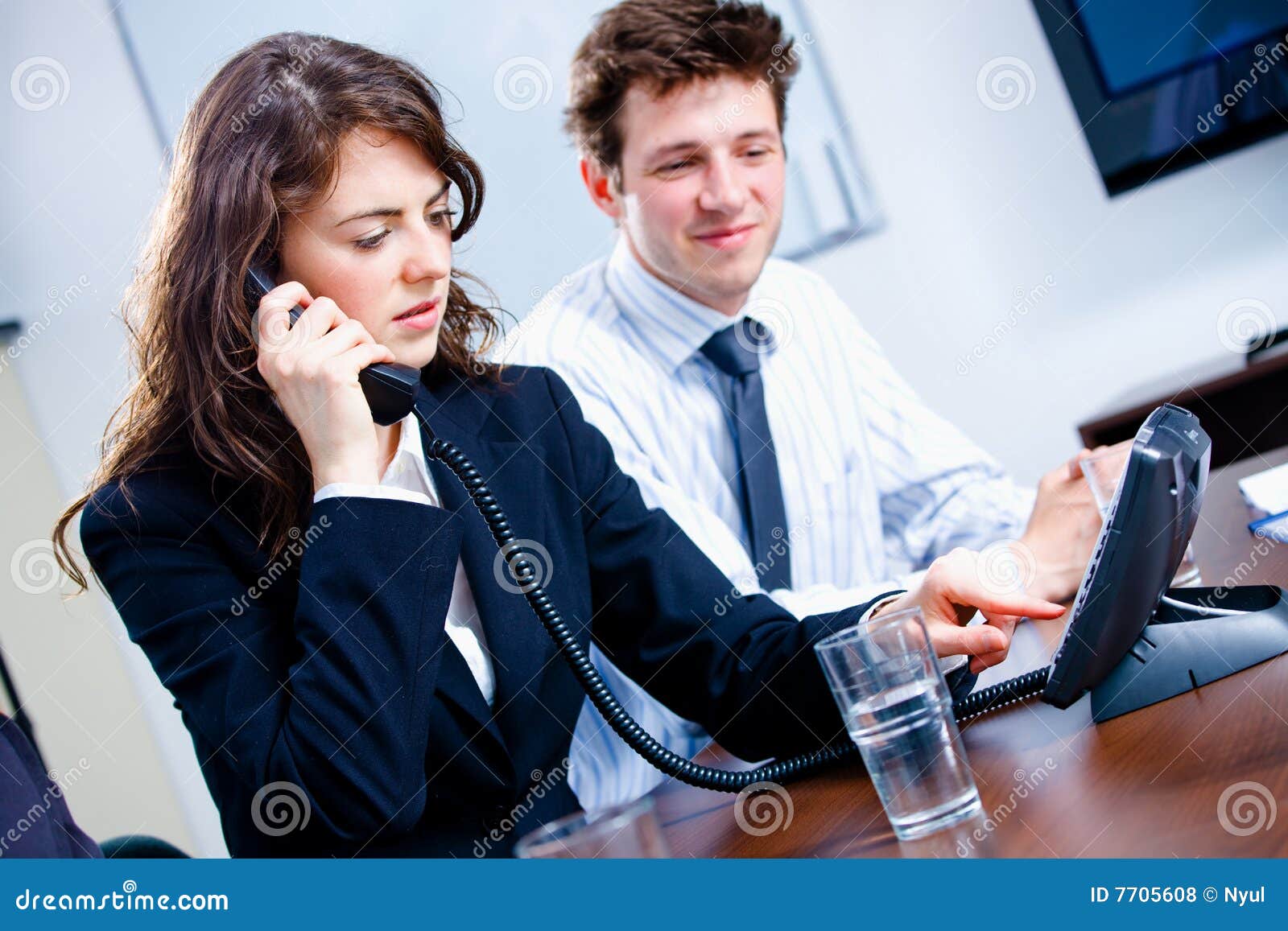 Businesspeople Calling on Phone Stock Photo - Image of collar, answer ...