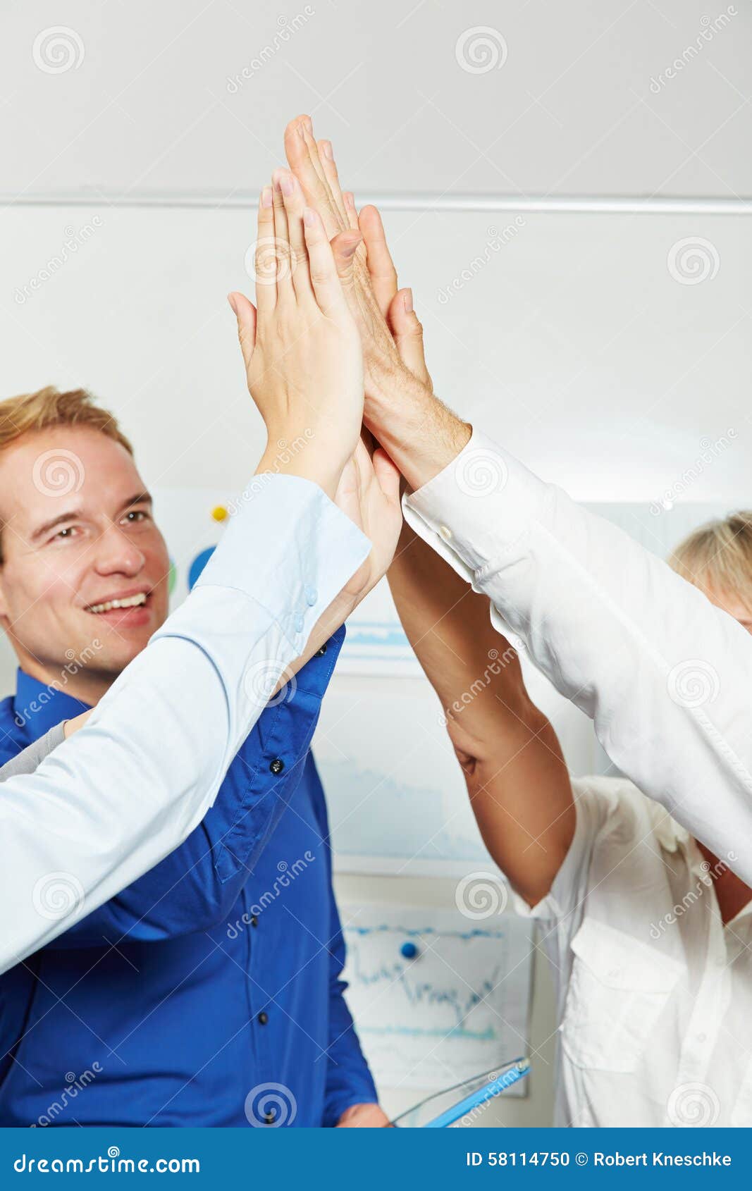 Businesspeople Clapping Hands To Give High Five Stock Photo - Image of ...