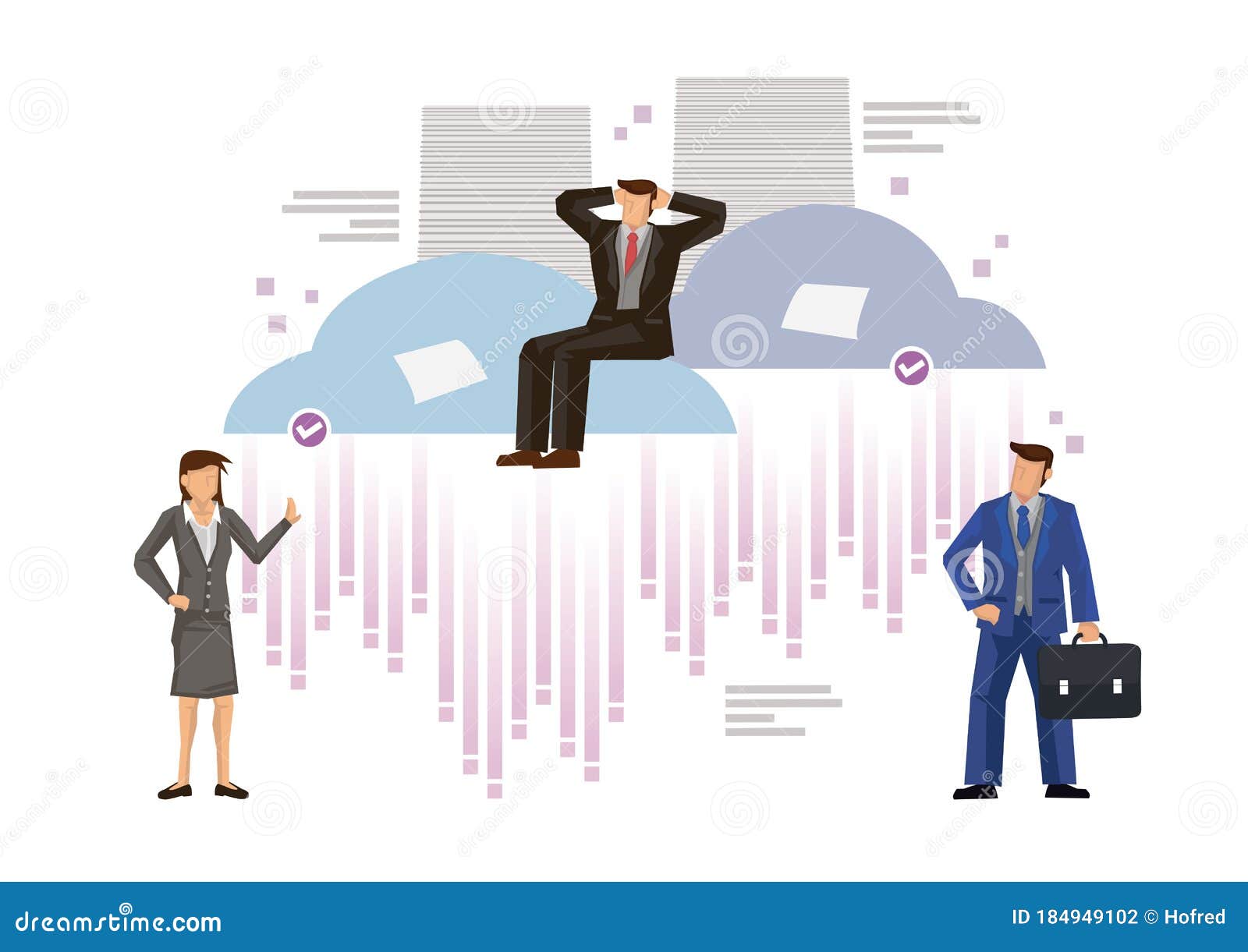 Businesspeople with Cloud Computing Concept Stock Vector - Illustration ...
