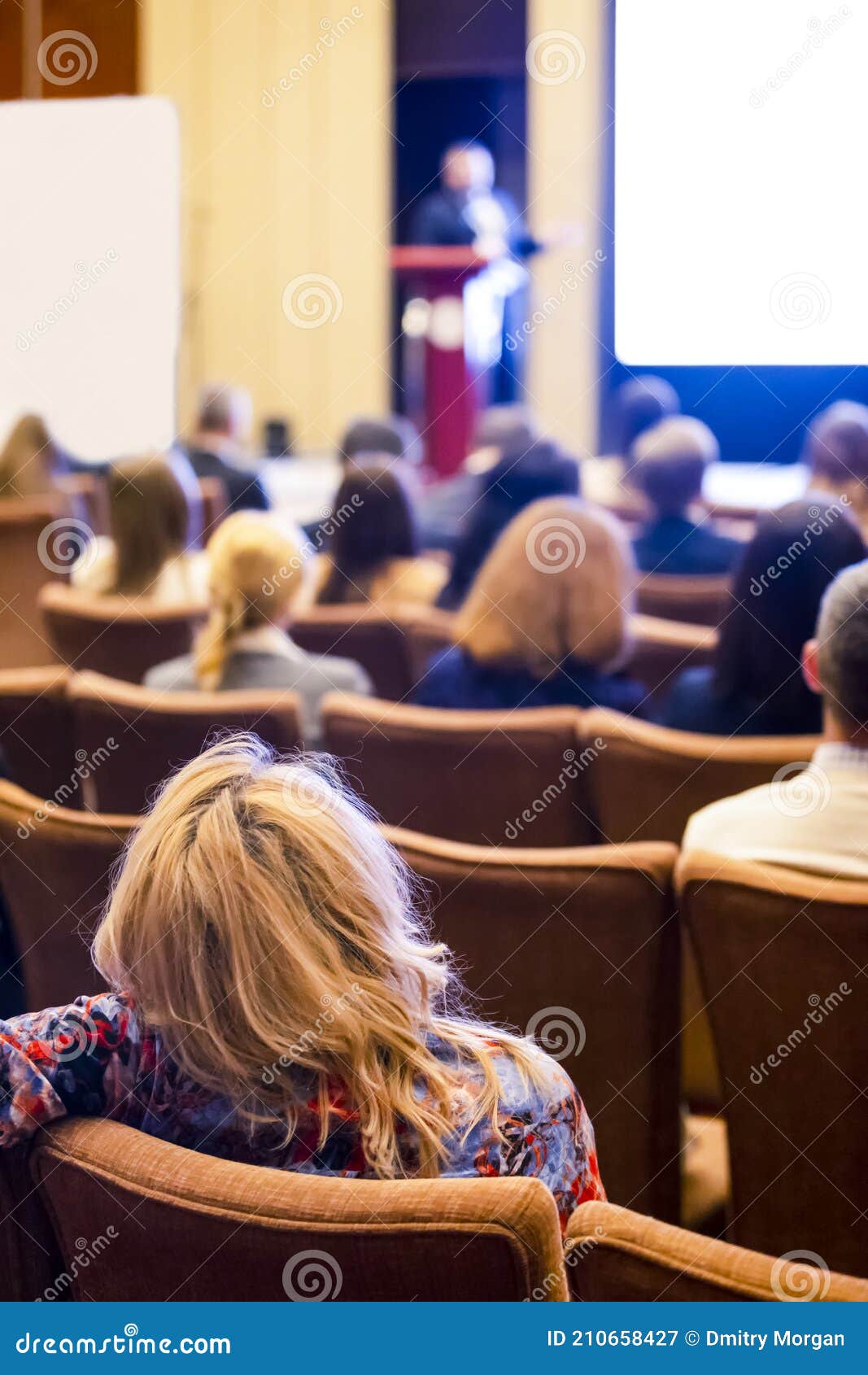 Businesspeople on Conference. Male Presenter Speaking in Front of the ...