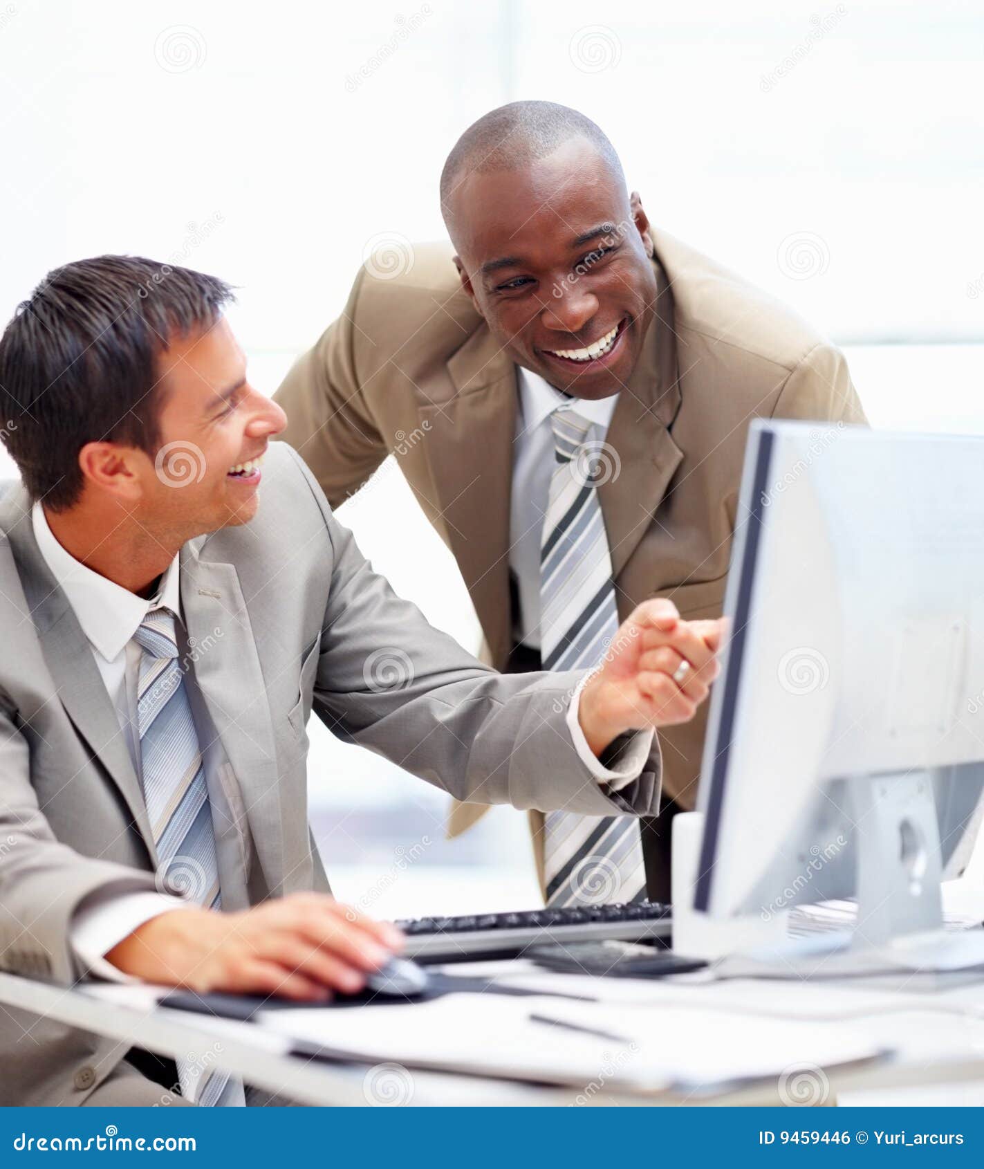 Businesspeople Enjoying Their Work in the Office Stock Photo - Image of ...