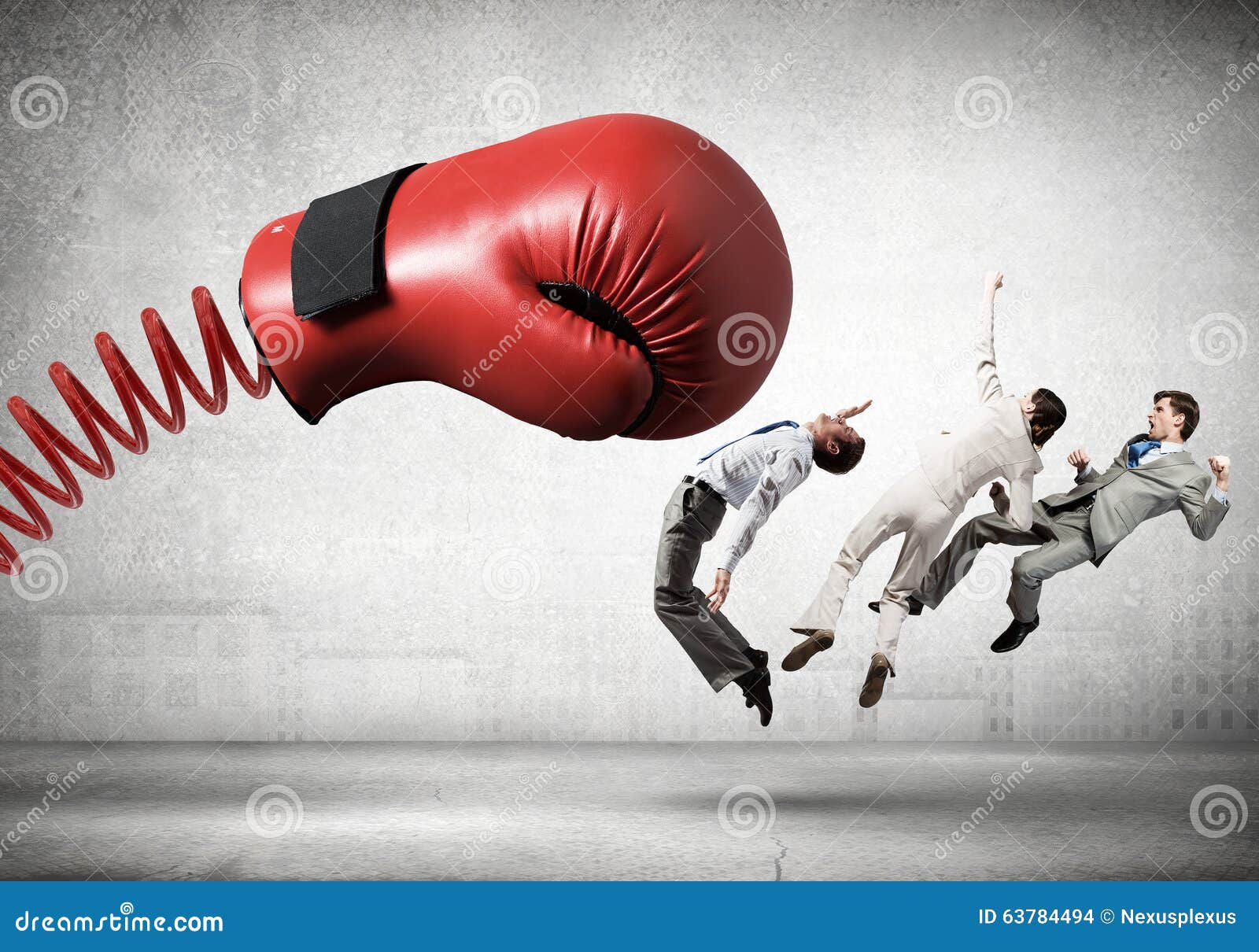 Businesspeople Fighting with Boxing Glove Stock Photo - Image of shock ...