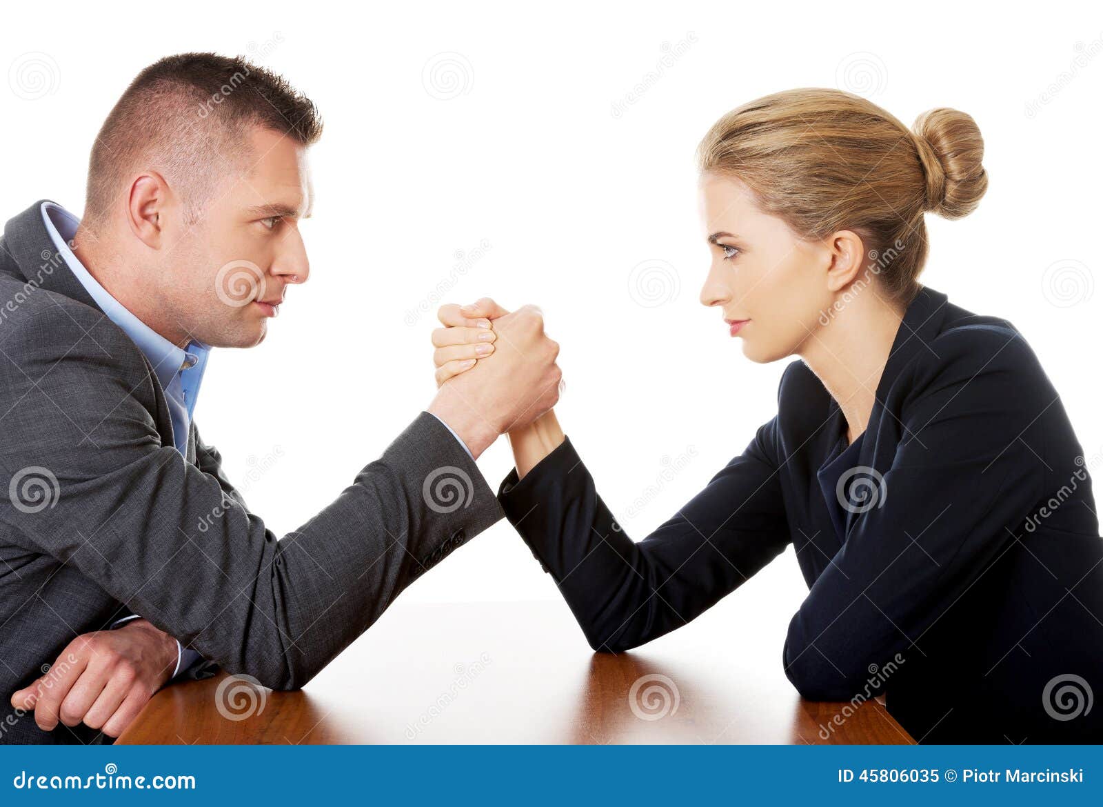 Businesspeople Fighting on Hands Stock Image - Image of relations ...
