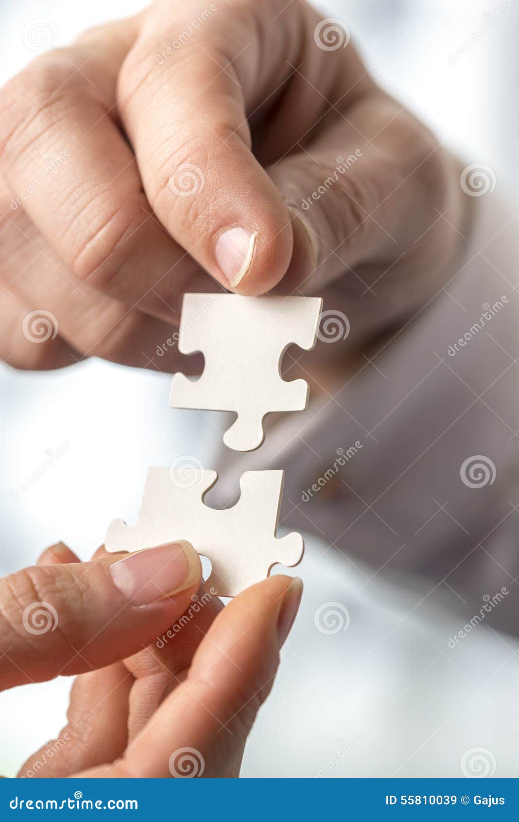 Businesspeople Fitting Together Matching Interlocking Puzzle Pie Stock ...