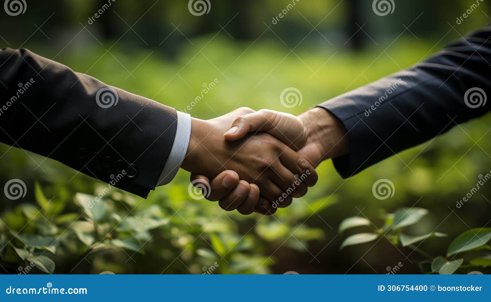 Businesspeople Handshake of Commitment To Reduce Carbon To Net Zero by ...