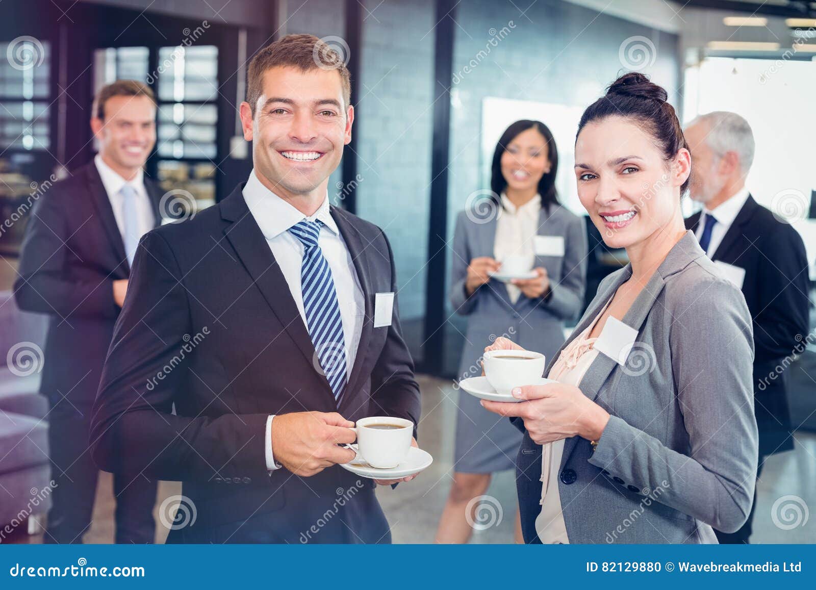 Businesspeople Having a Discussion during Break Time Stock Photo ...