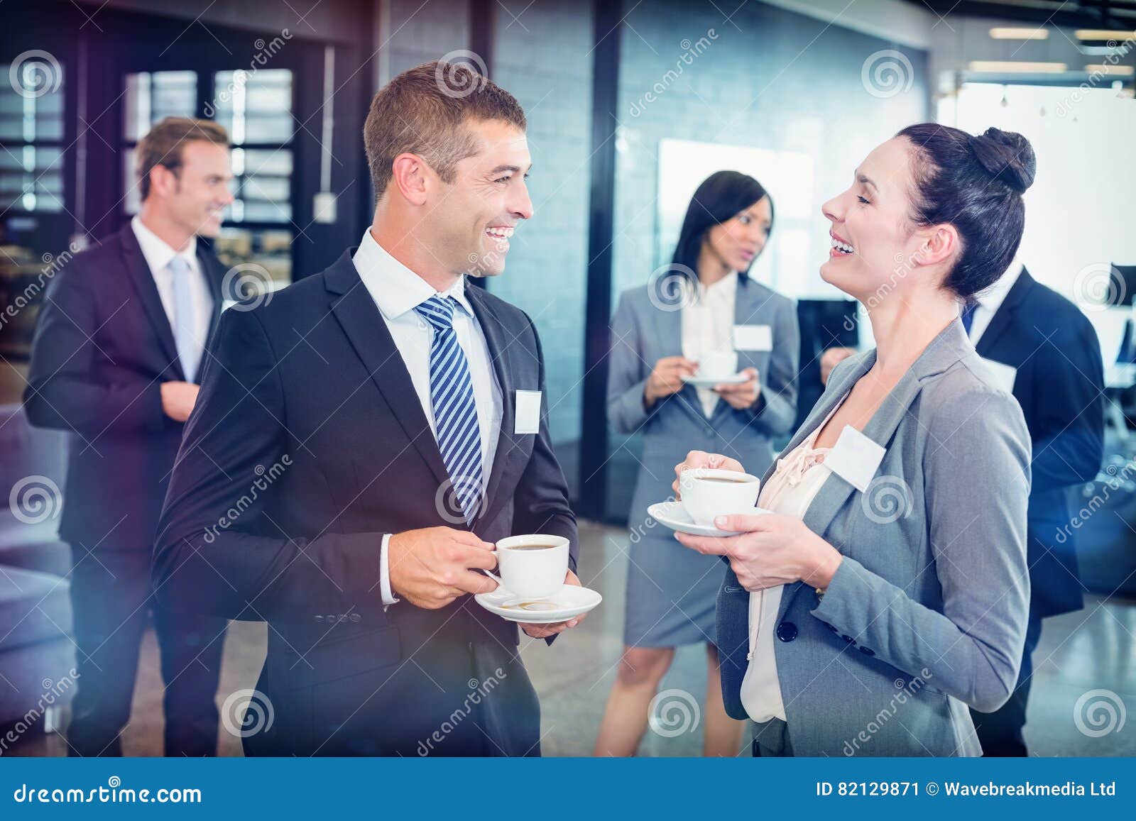 Businesspeople Having a Discussion during Break Time Stock Image ...