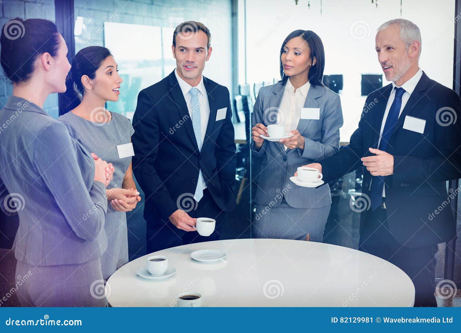 Businesspeople Having a Discussion during Breaktime Stock Image - Image ...
