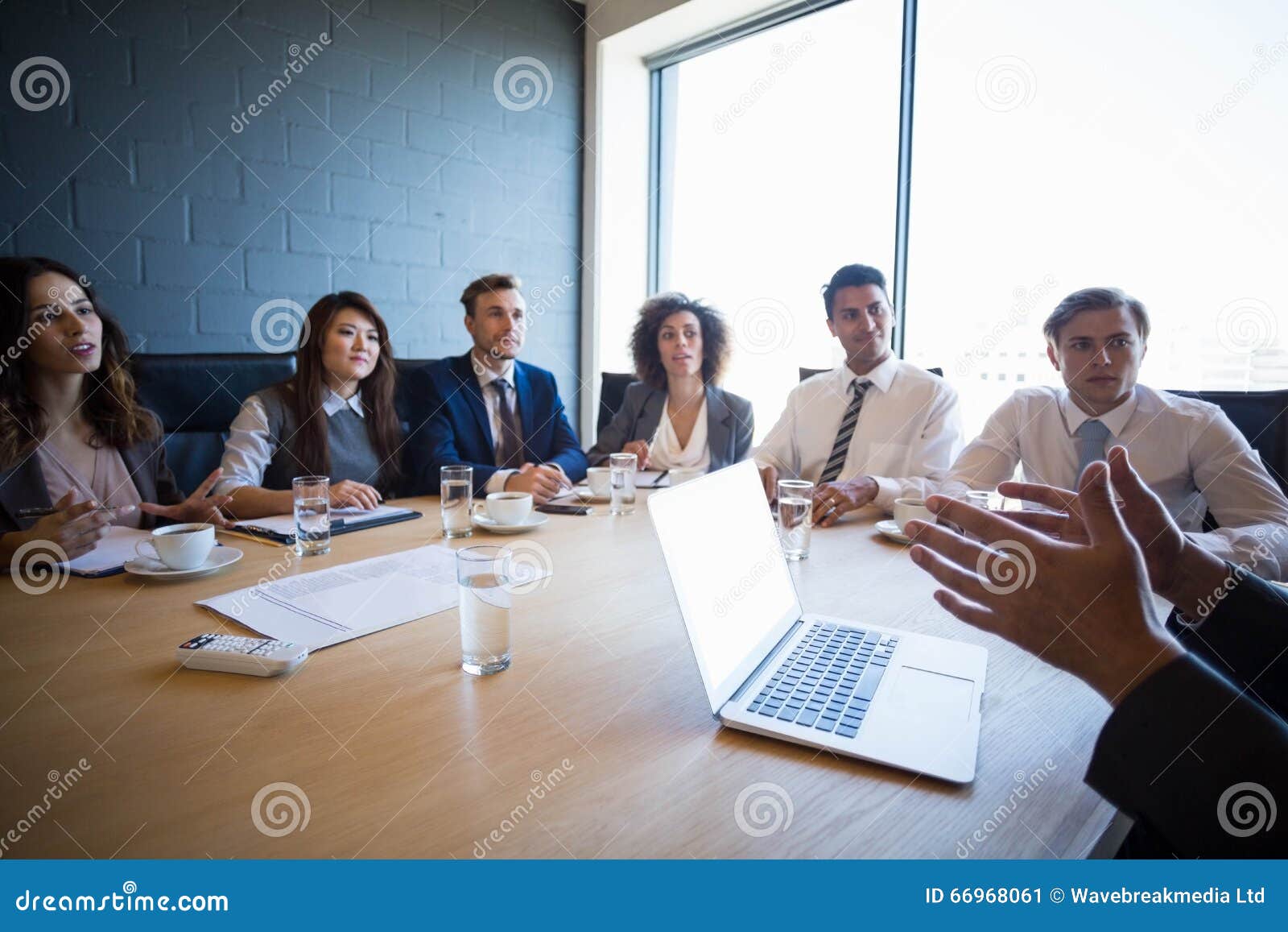 Businesspeople Having a Discussion in Conference Room Stock Image ...