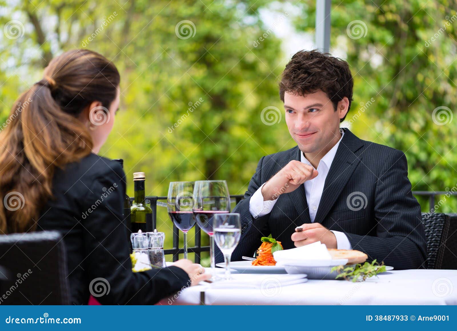 Businesspeople Having Lunch in Restaurant Stock Image - Image of ...