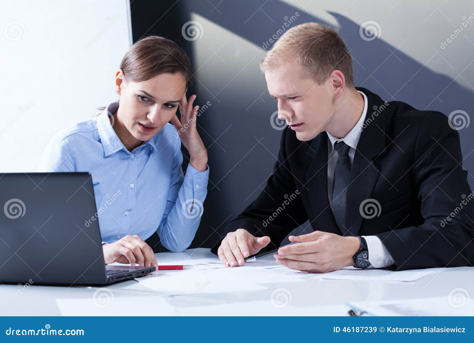 Businesspeople Having Problem at Work Stock Image - Image of assistant ...