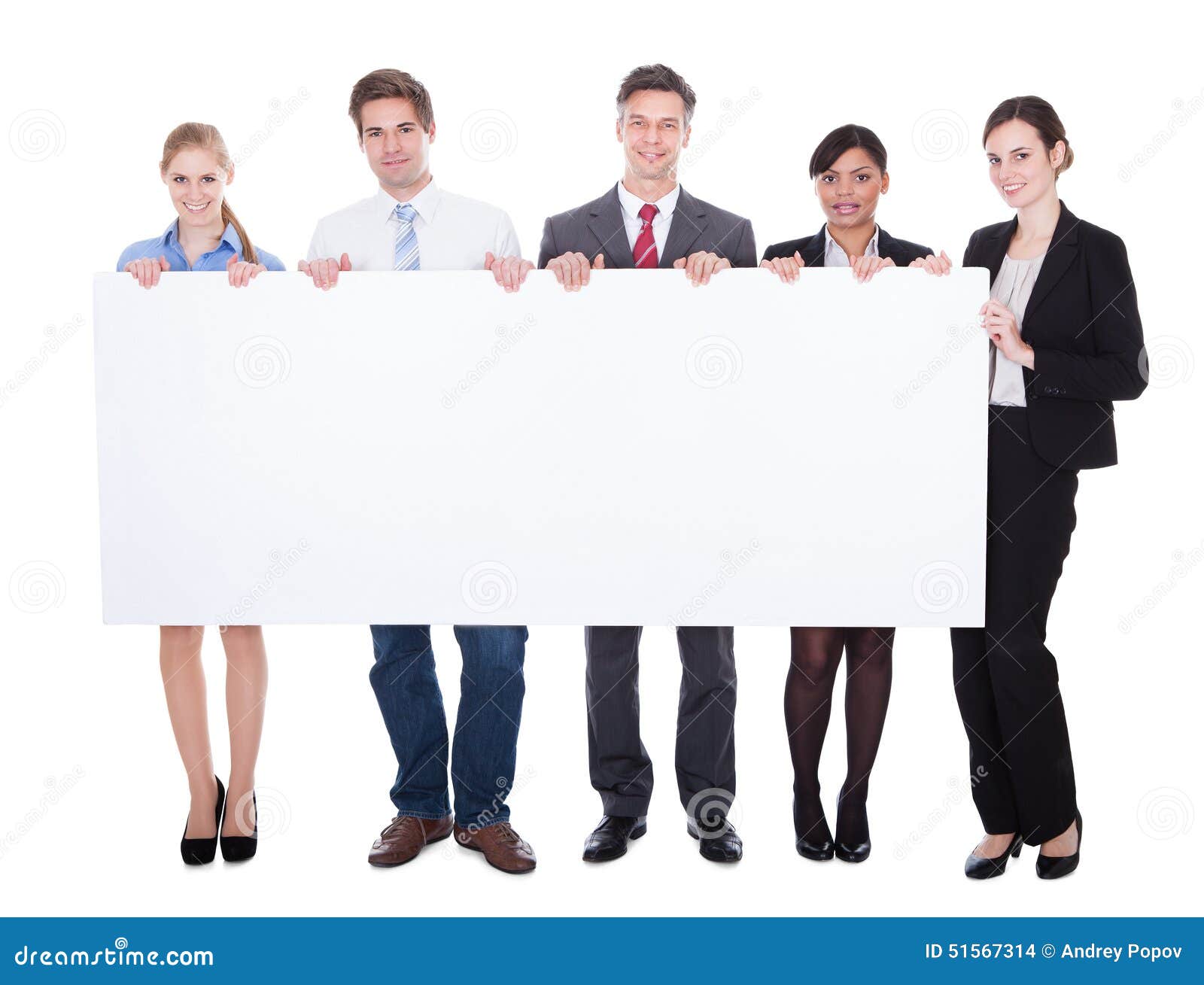 Businesspeople Holding Blank Board Stock Photo - Image of businesswoman ...