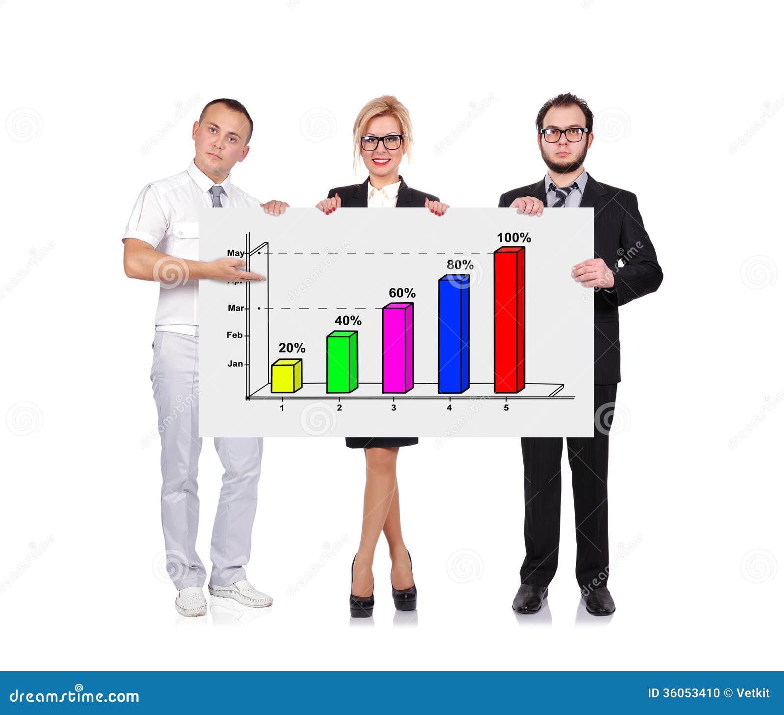 Businesspeople Holding Chart Stock Illustration - Illustration of graph ...