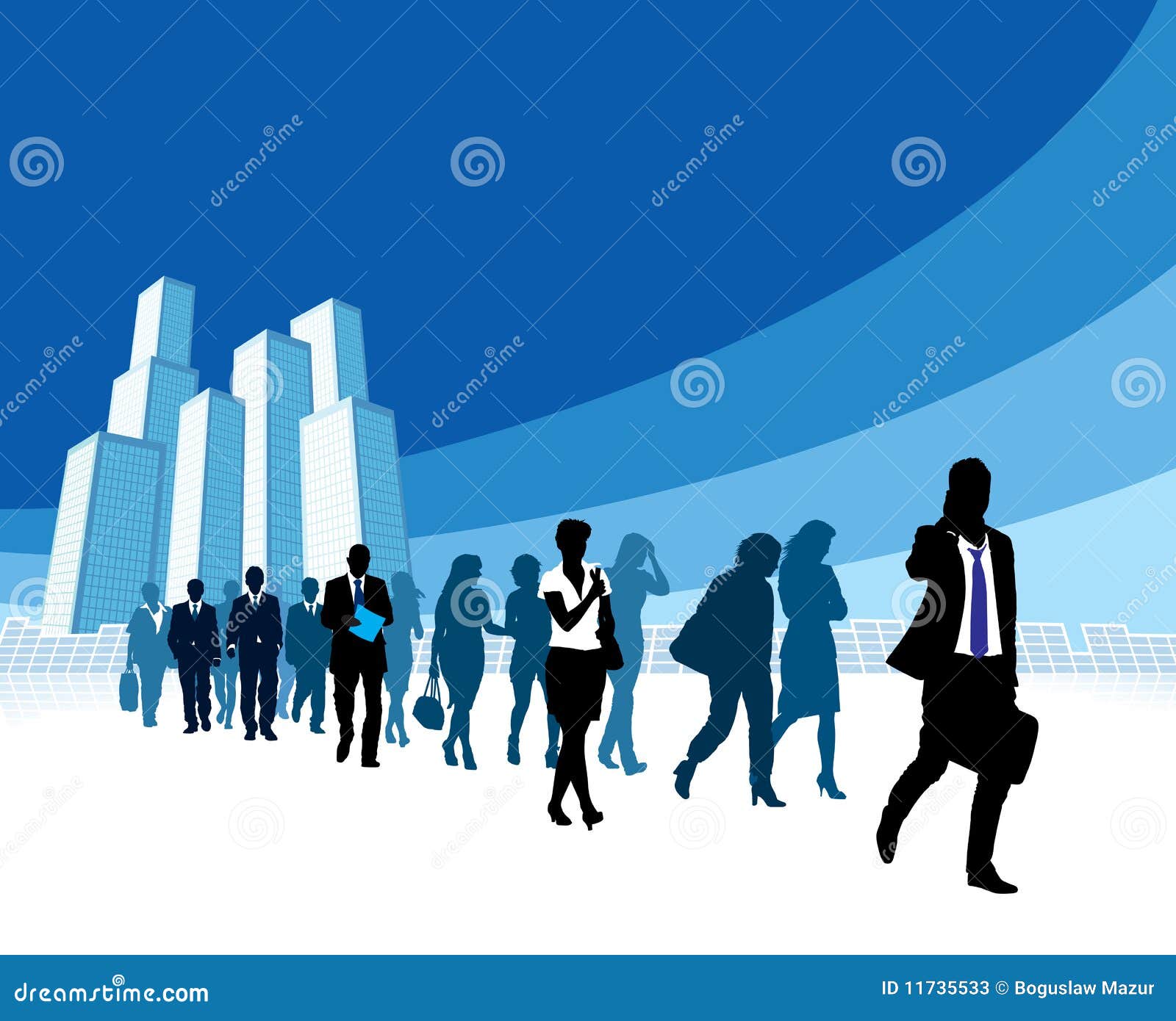 Businesspeople in a hurry stock vector. Illustration of competition ...