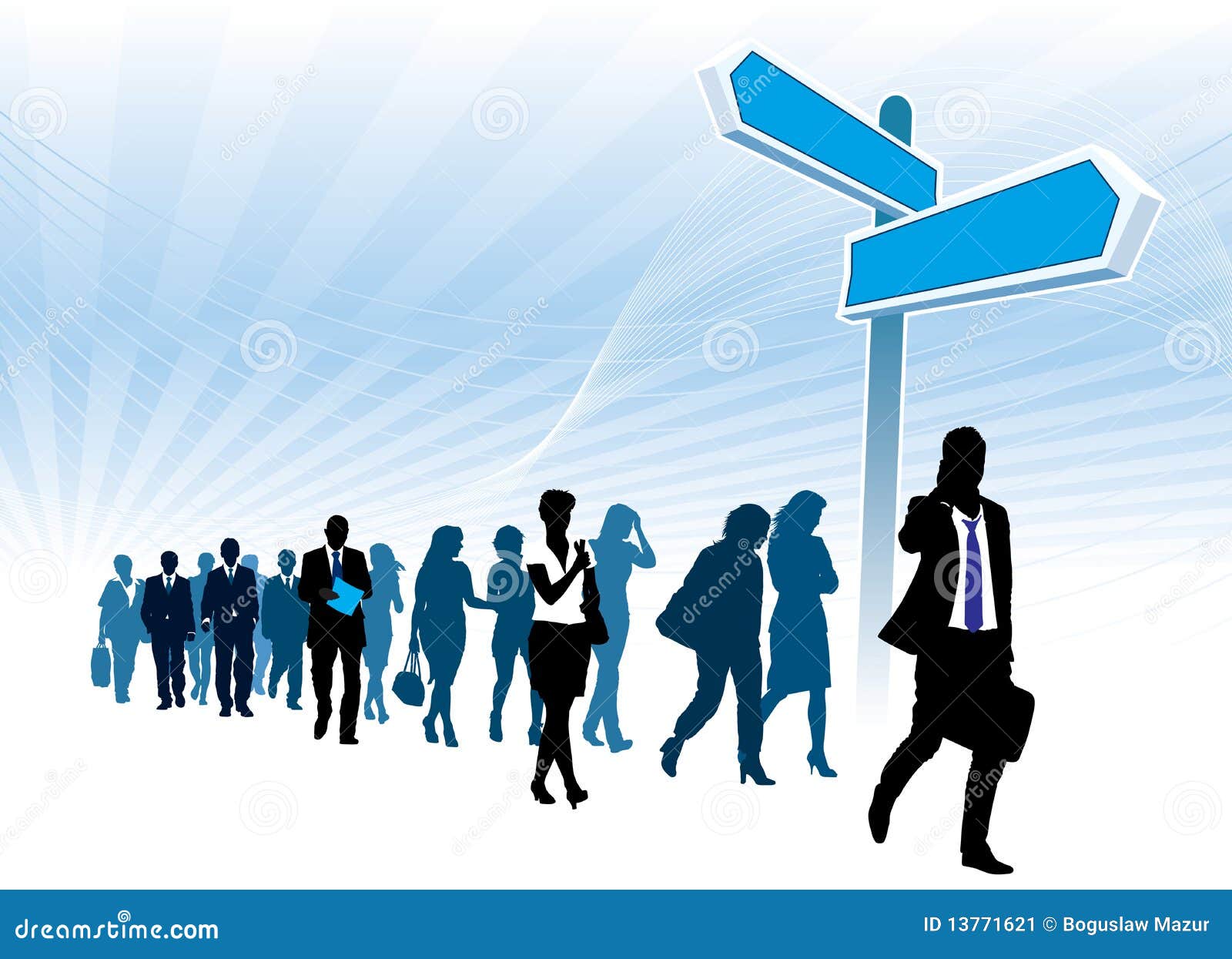 Businesspeople in a hurry stock vector. Illustration of business - 13771621