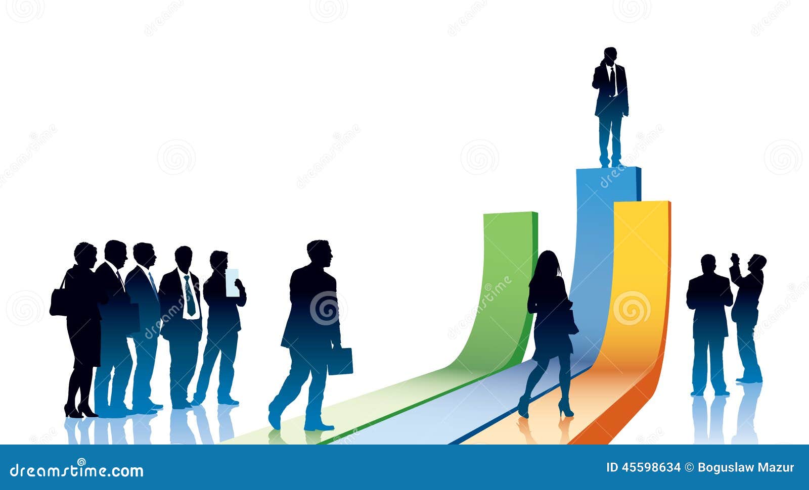 Businesspeople in a hurry stock vector. Illustration of concept - 45598634