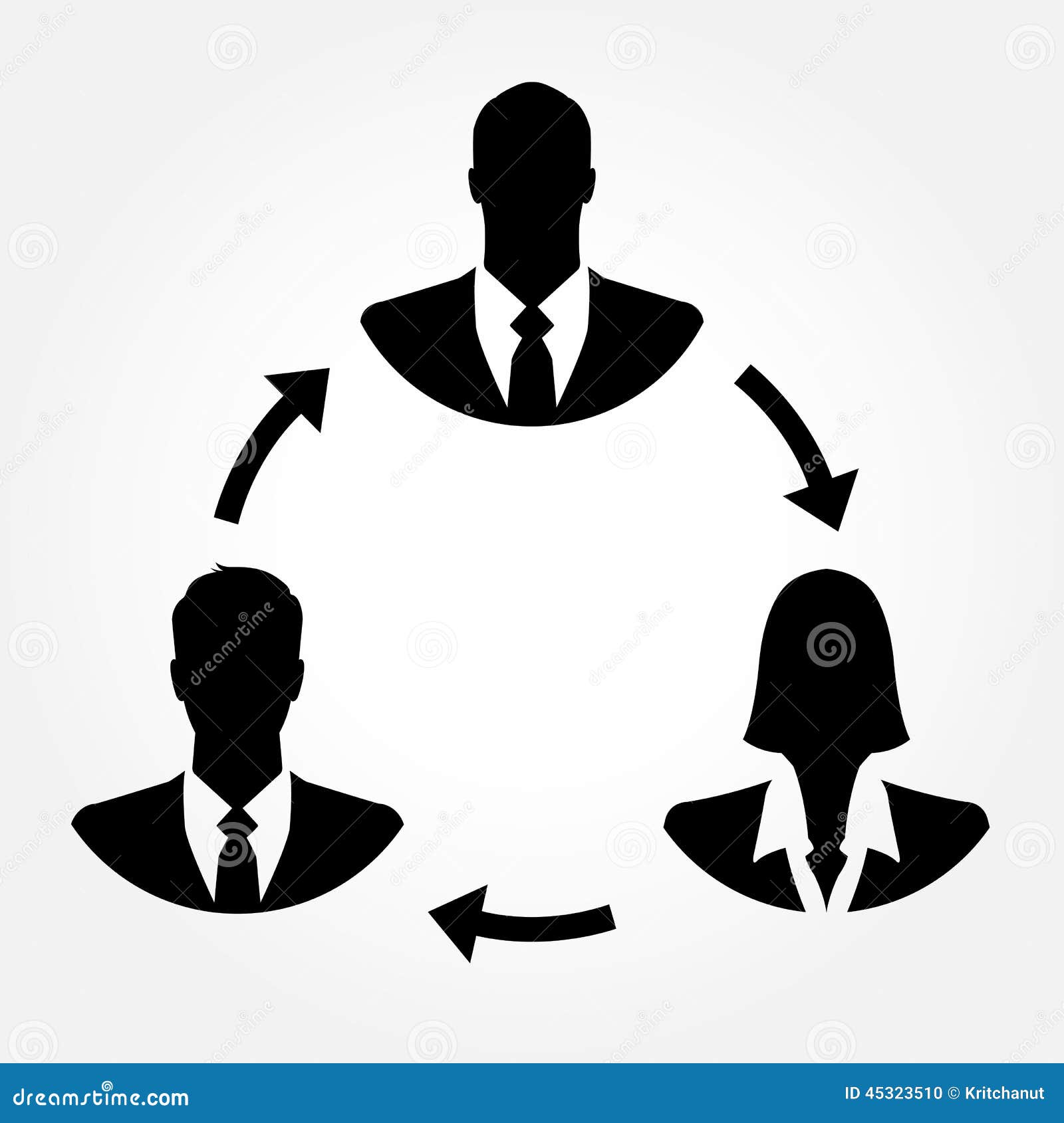 Businesspeople Icons Linking With Arrows Vector Illustration ...