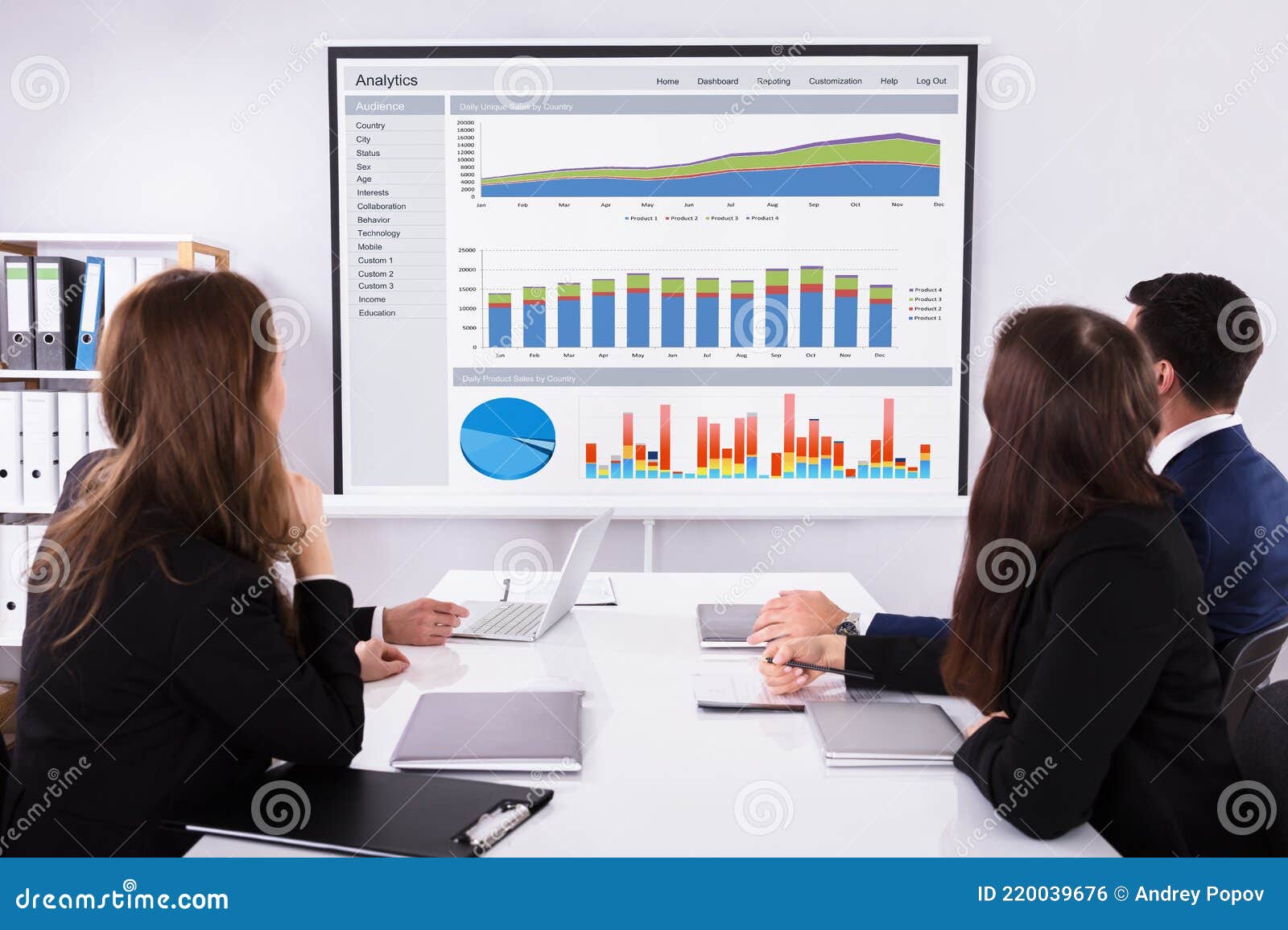 Businesspeople Looking at Graphs Stock Photo - Image of business ...